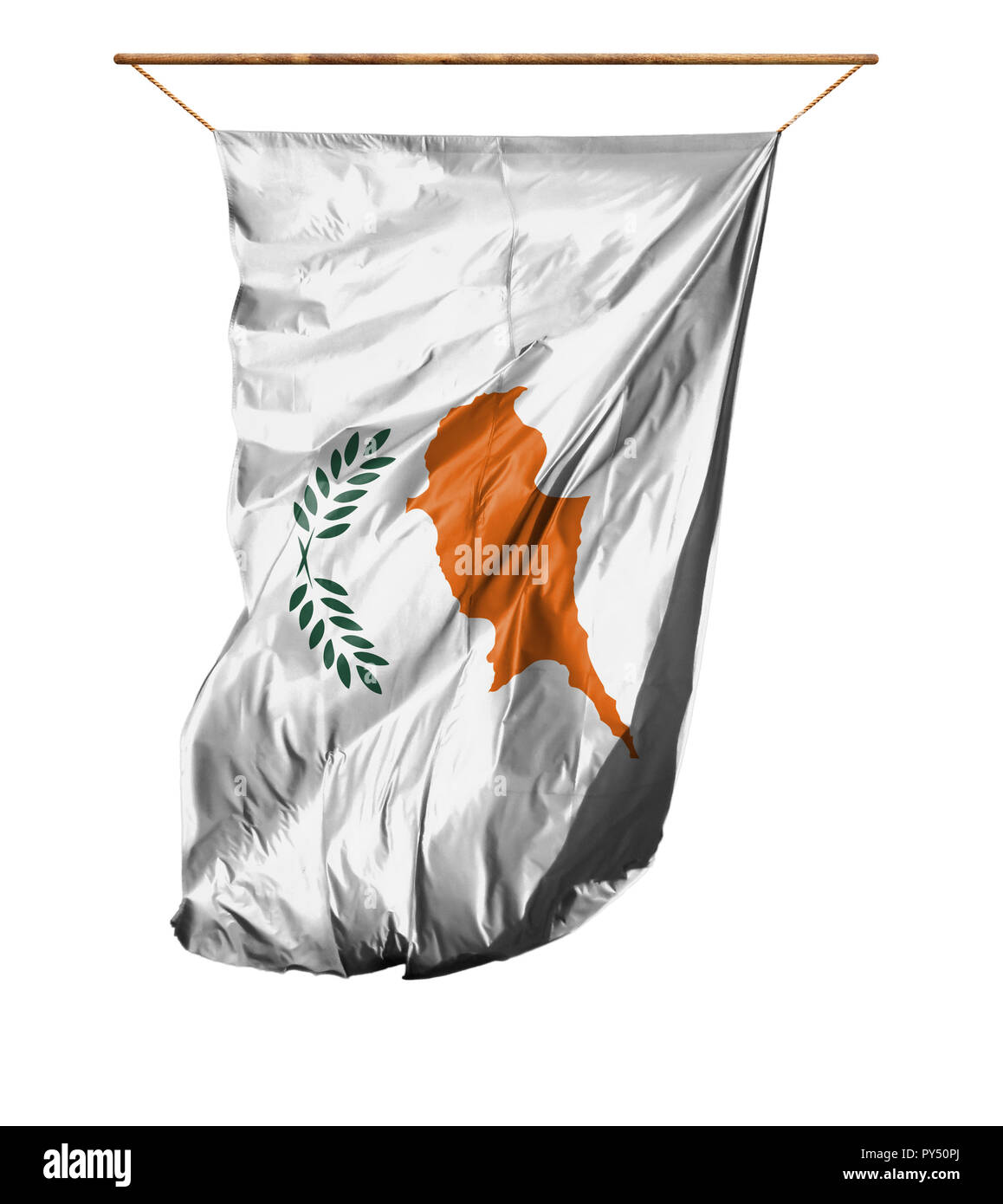 Flag of Cyprus. Vertical flag.Isolated on a white background Stock ...