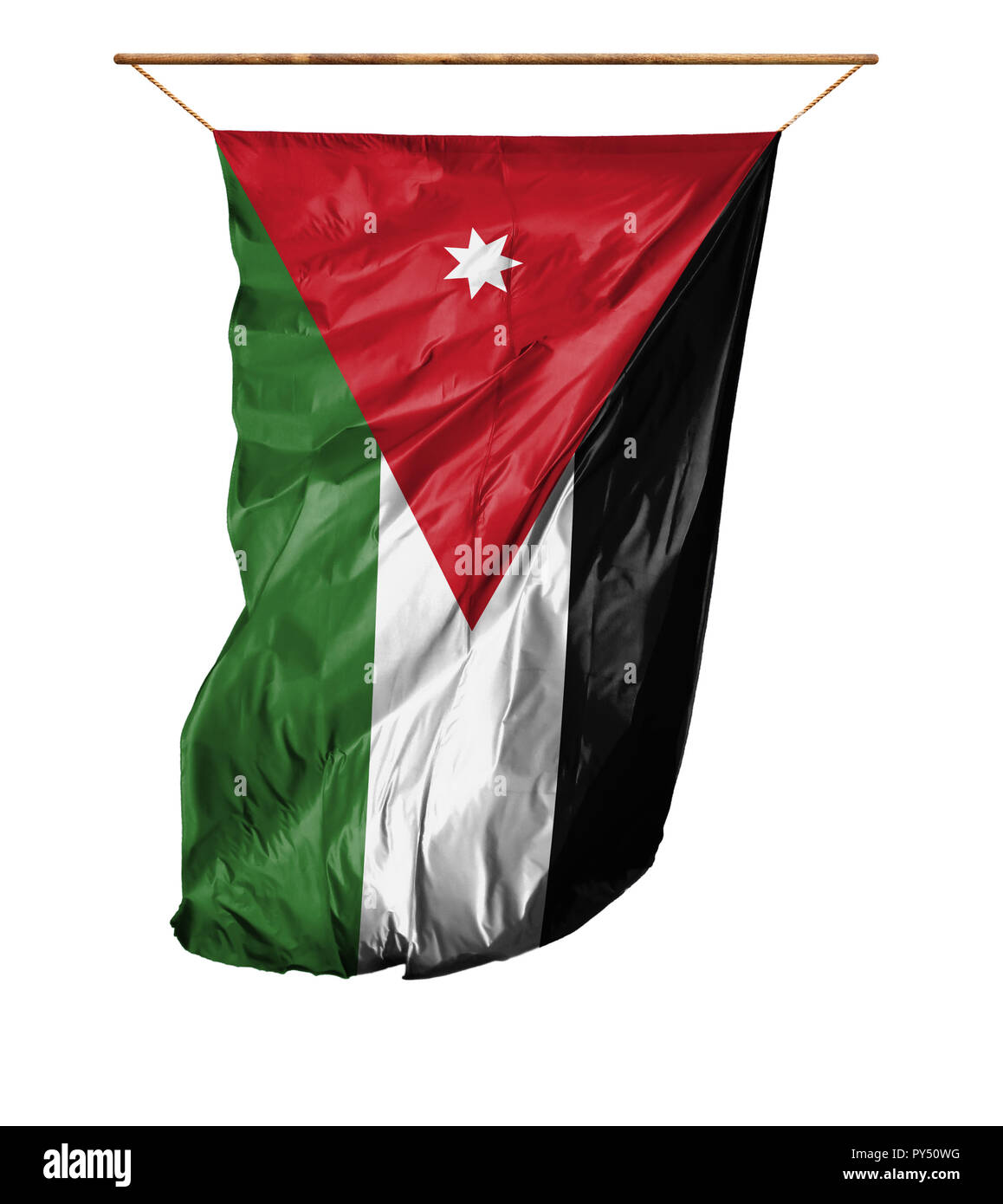 Flag of Jordan. Vertical flag.Isolated on a white background Stock ...