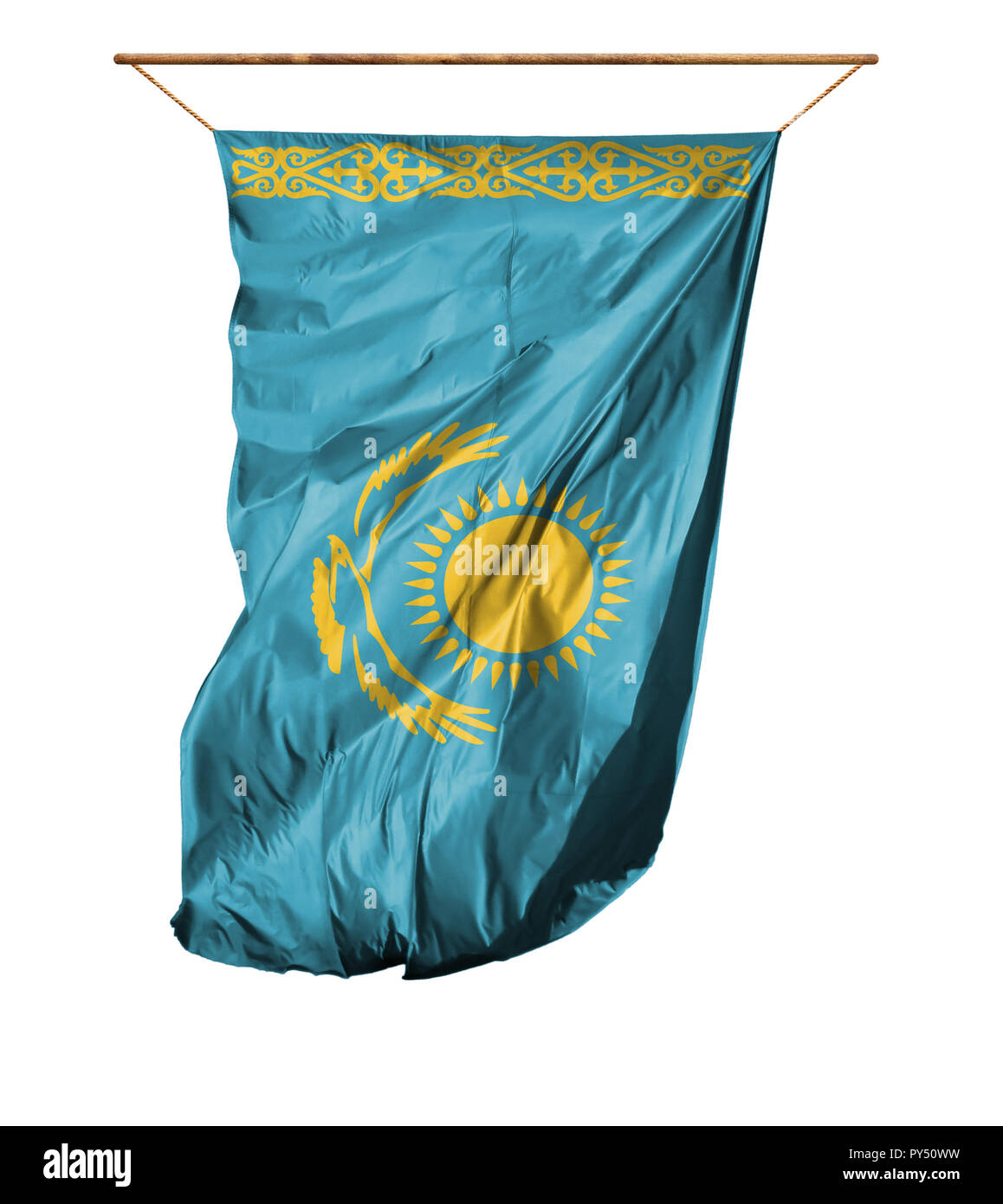 Flag of Kazakhstan. Vertical flag.Isolated on a white background Stock ...