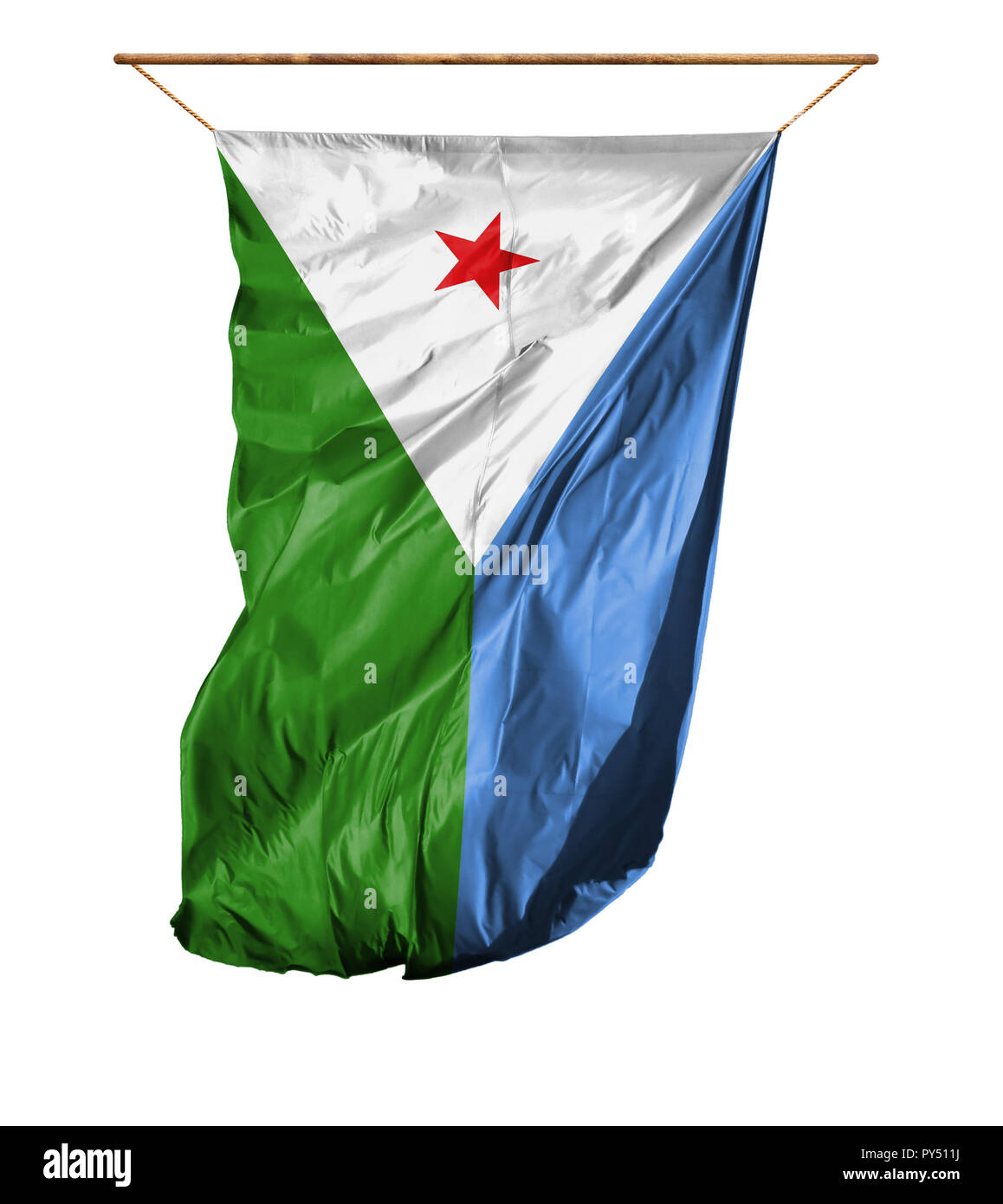 Flag of Djibouti. Vertical flag.Isolated on a white background Stock ...