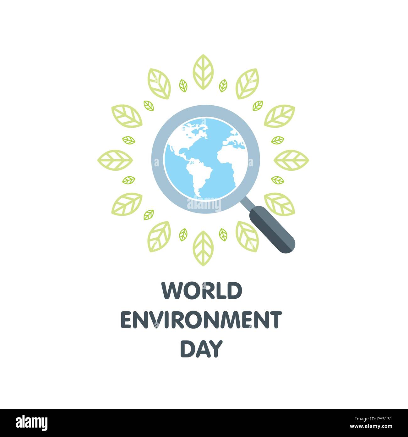 World Environment day card with light background and typography Stock ...