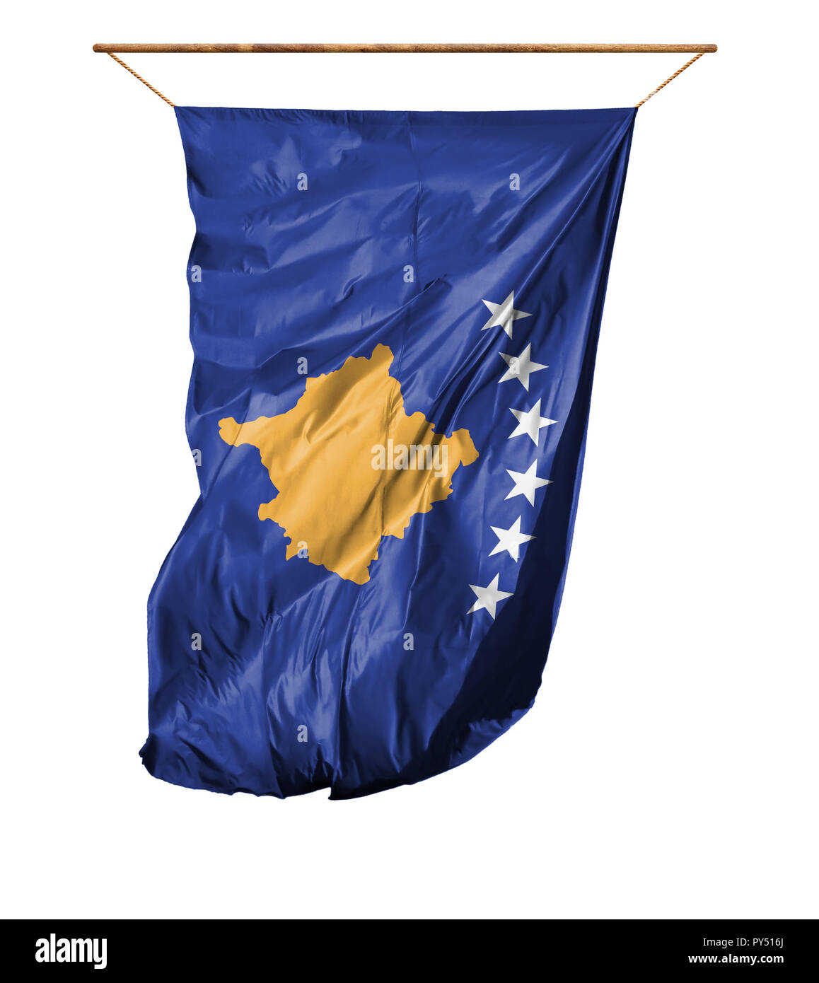 Flag of Kosovo. Vertical flag.Isolated on a white background Stock ...