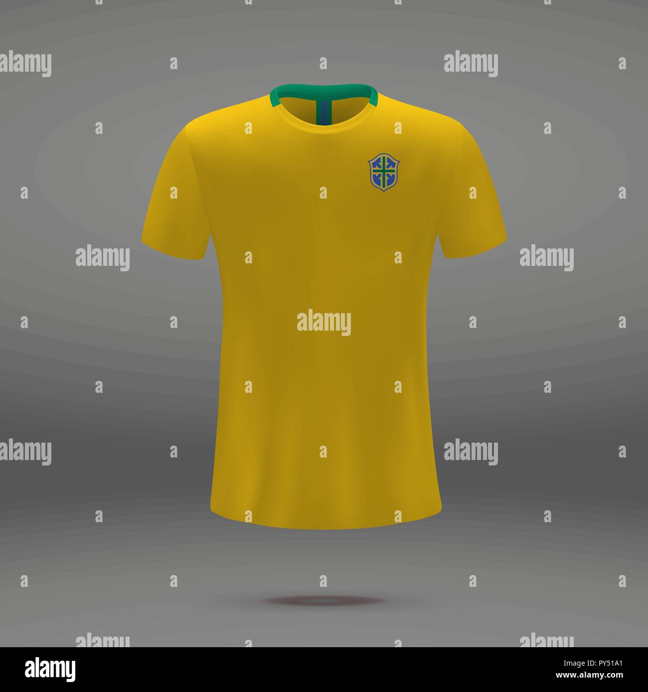 football kit of Brazil 2018, t-shirt template for soccer jersey. Vector ...