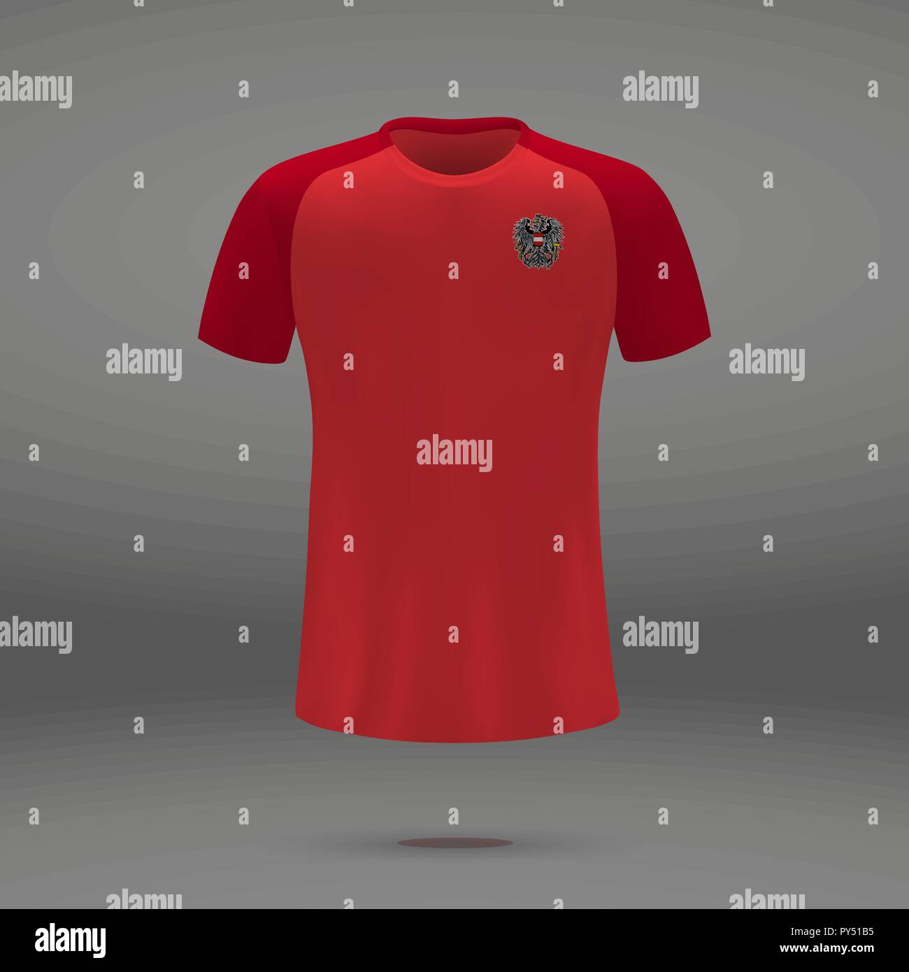 football kit of Austria 2018, t-shirt template for soccer jersey ...