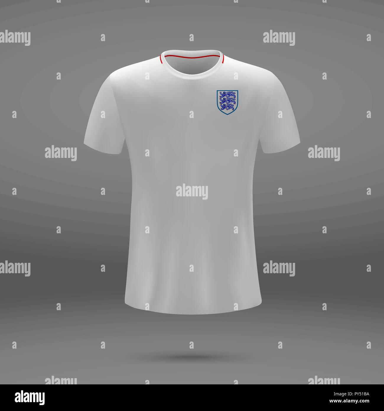 football kit of England 2018, t-shirt template for soccer jersey ...