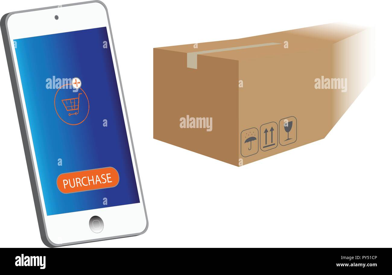 Vector of smartphone app buy online for digital concept purchase E ...