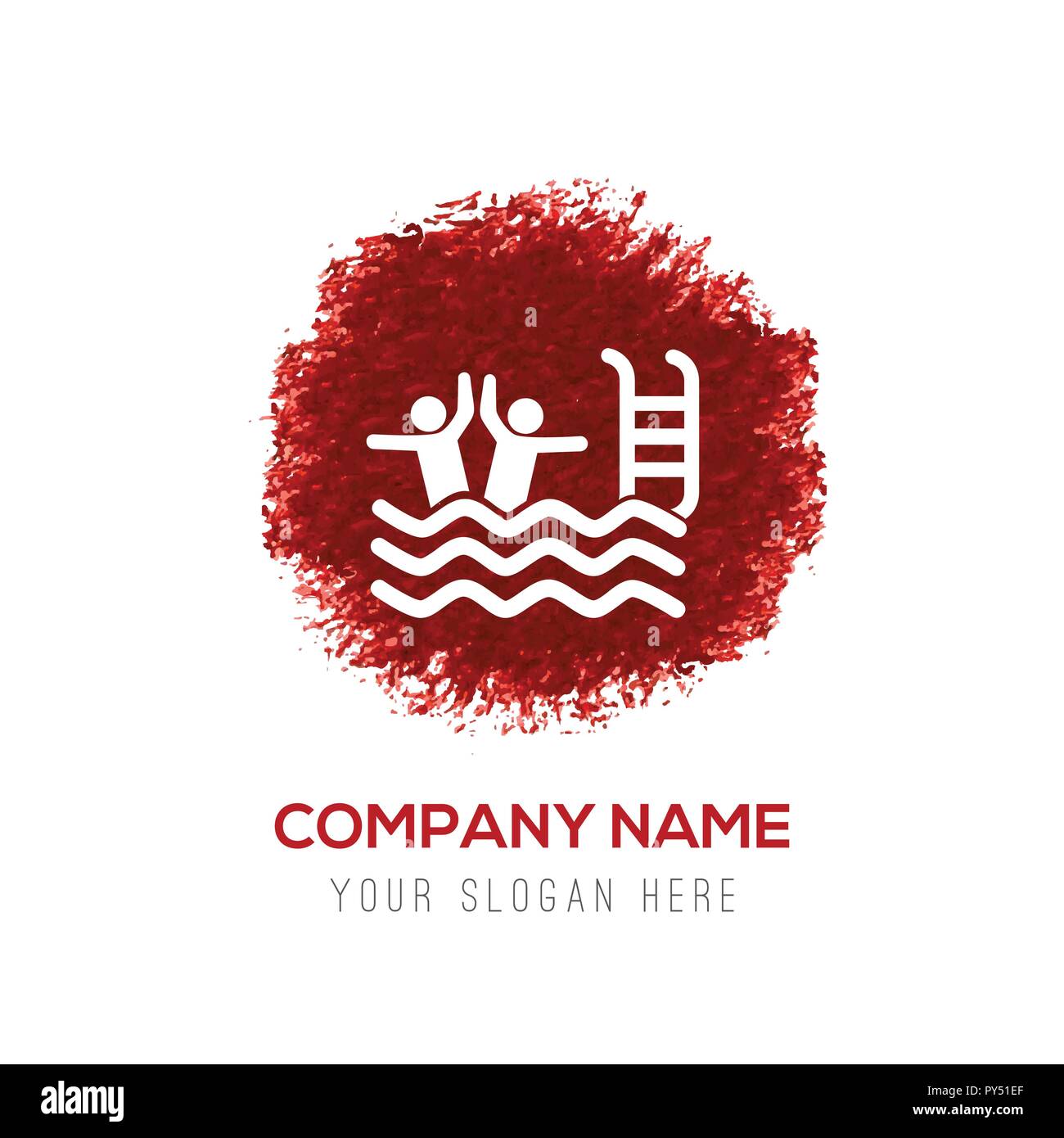 Swimming Icon - Red WaterColor Circle Splash Stock Vector Image & Art ...