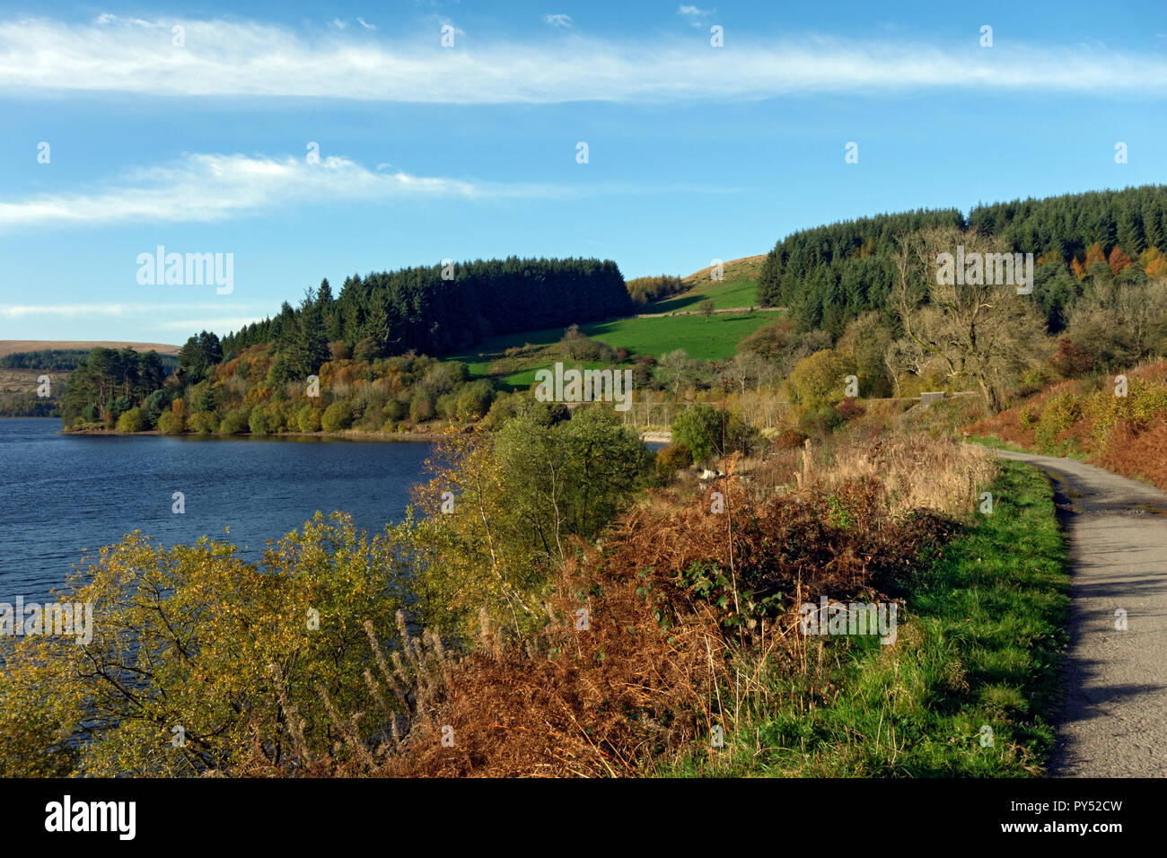 Pontsticill Reservoir, Brecon Beacons National Park, Powys, Wales, UK ...