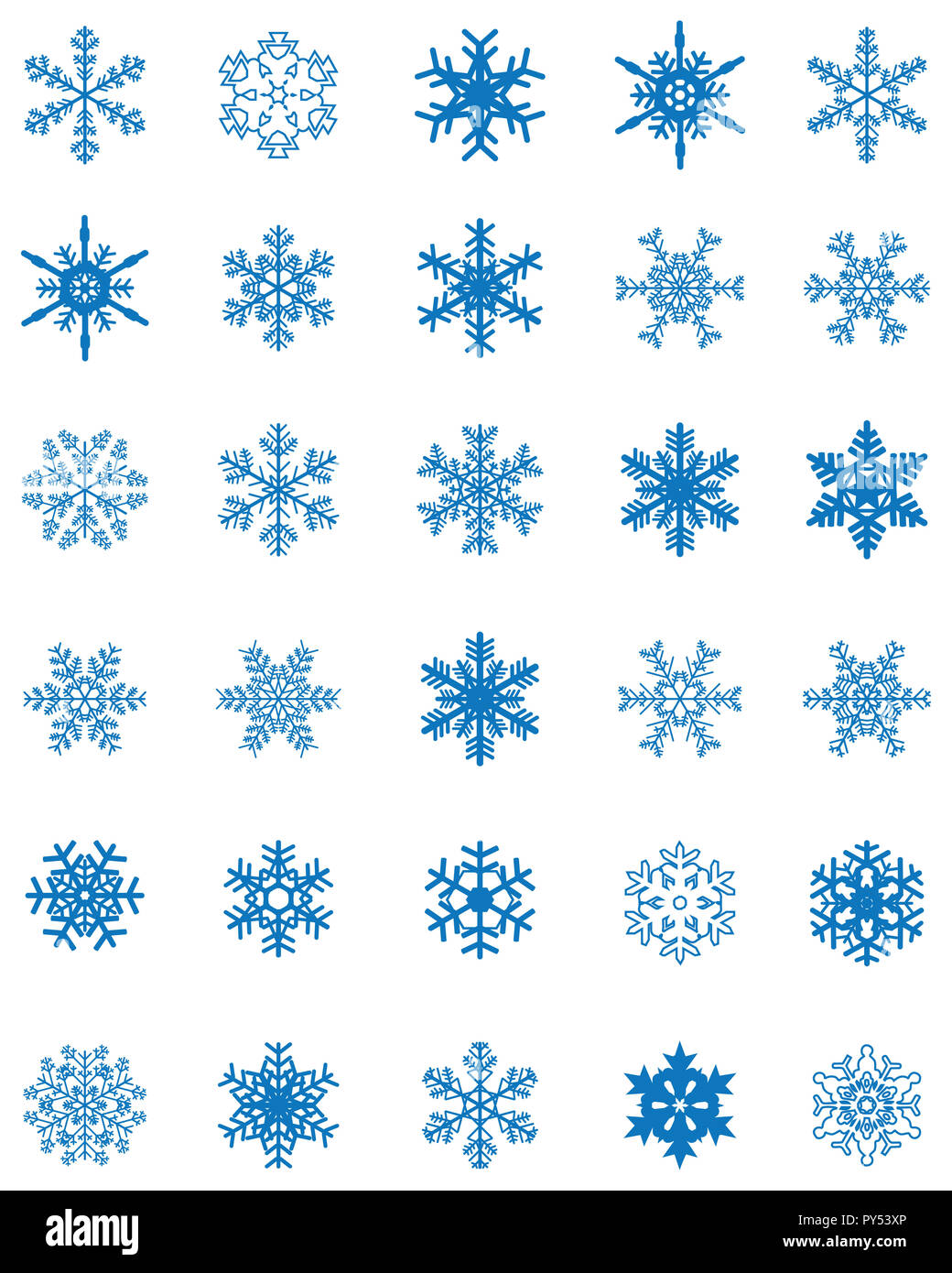 Set of different snowflakes Stock Photo - Alamy