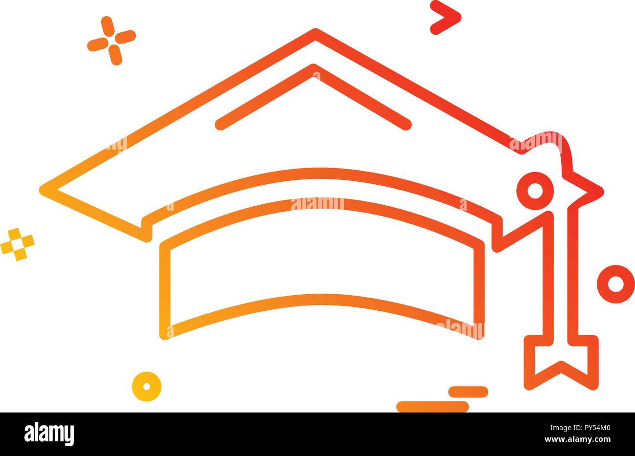 Convocation cap icon design vector Stock Vector Image & Art - Alamy