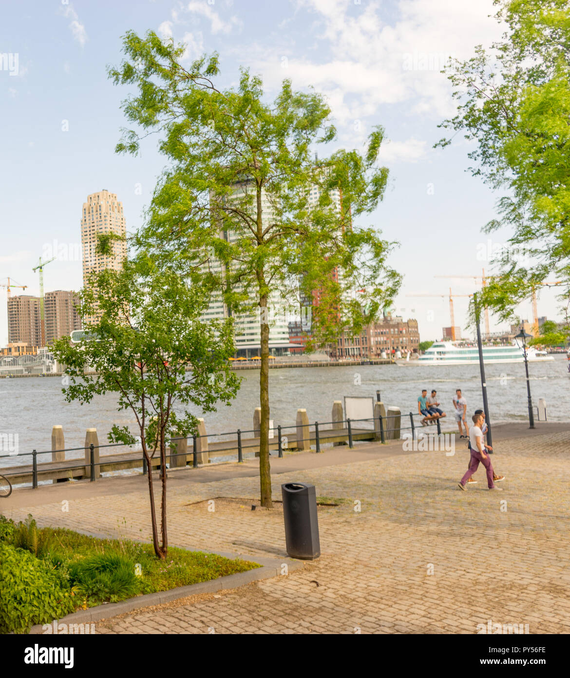 Rotterdam, Netherlands - 27 May: group of people in a park at Rotterdam ...