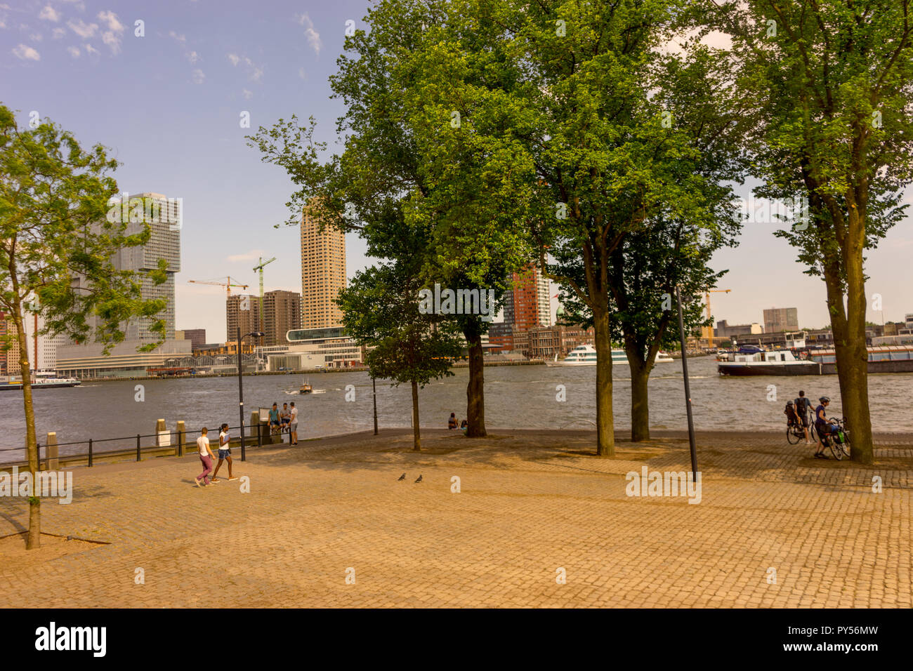 Rotterdam, Netherlands - 27 May: group of people in a park at Rotterdam ...