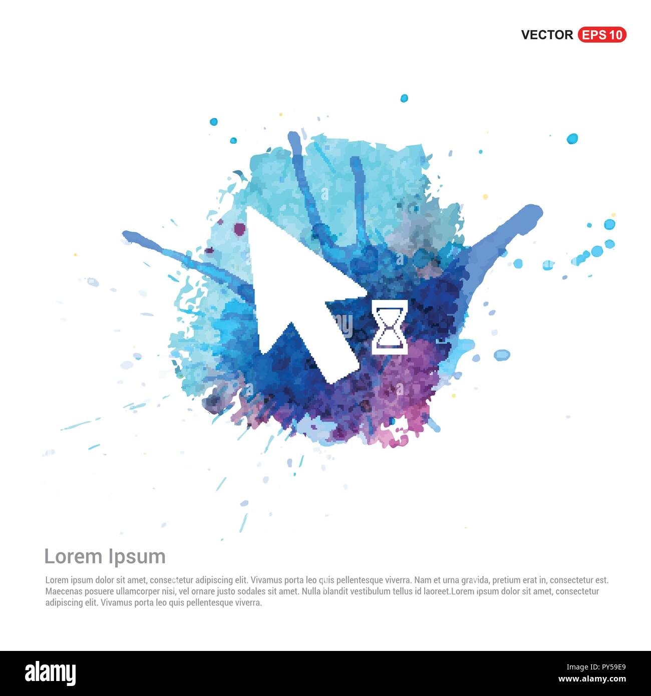 Mouse Cursor Loading Icon - Watercolor Background Stock Vector Image ...