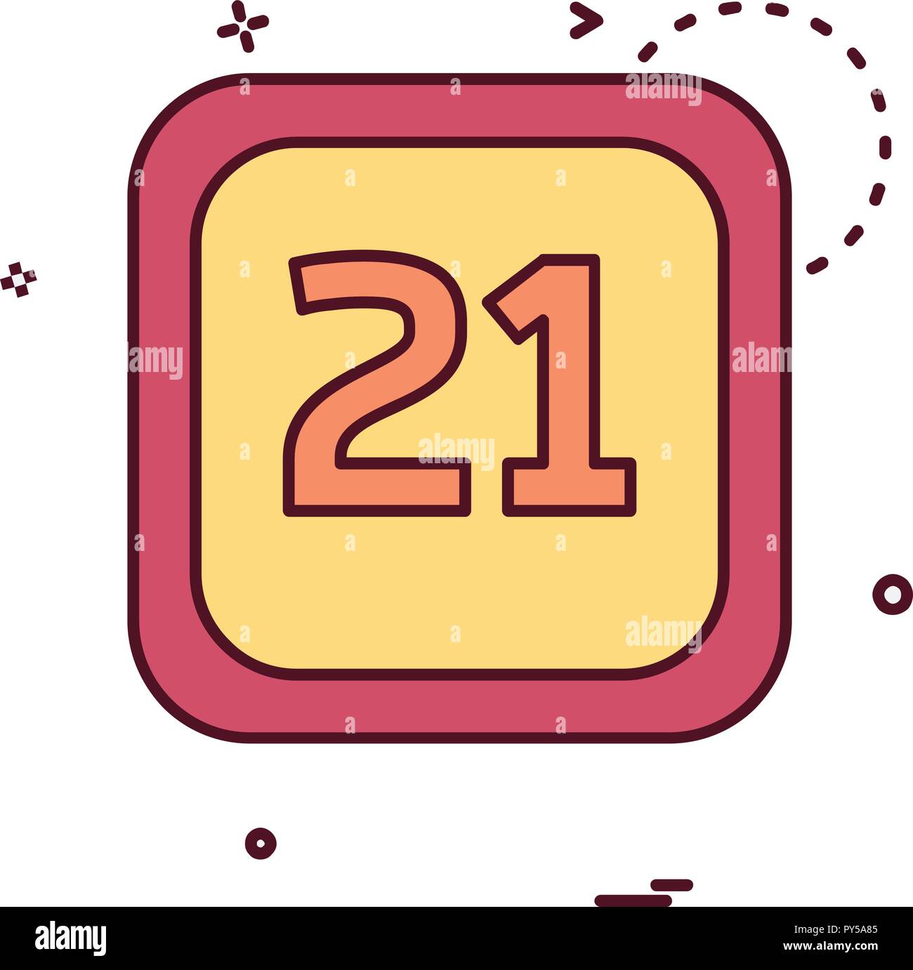 21 Date Calender icon design vector Stock Vector Image & Art - Alamy