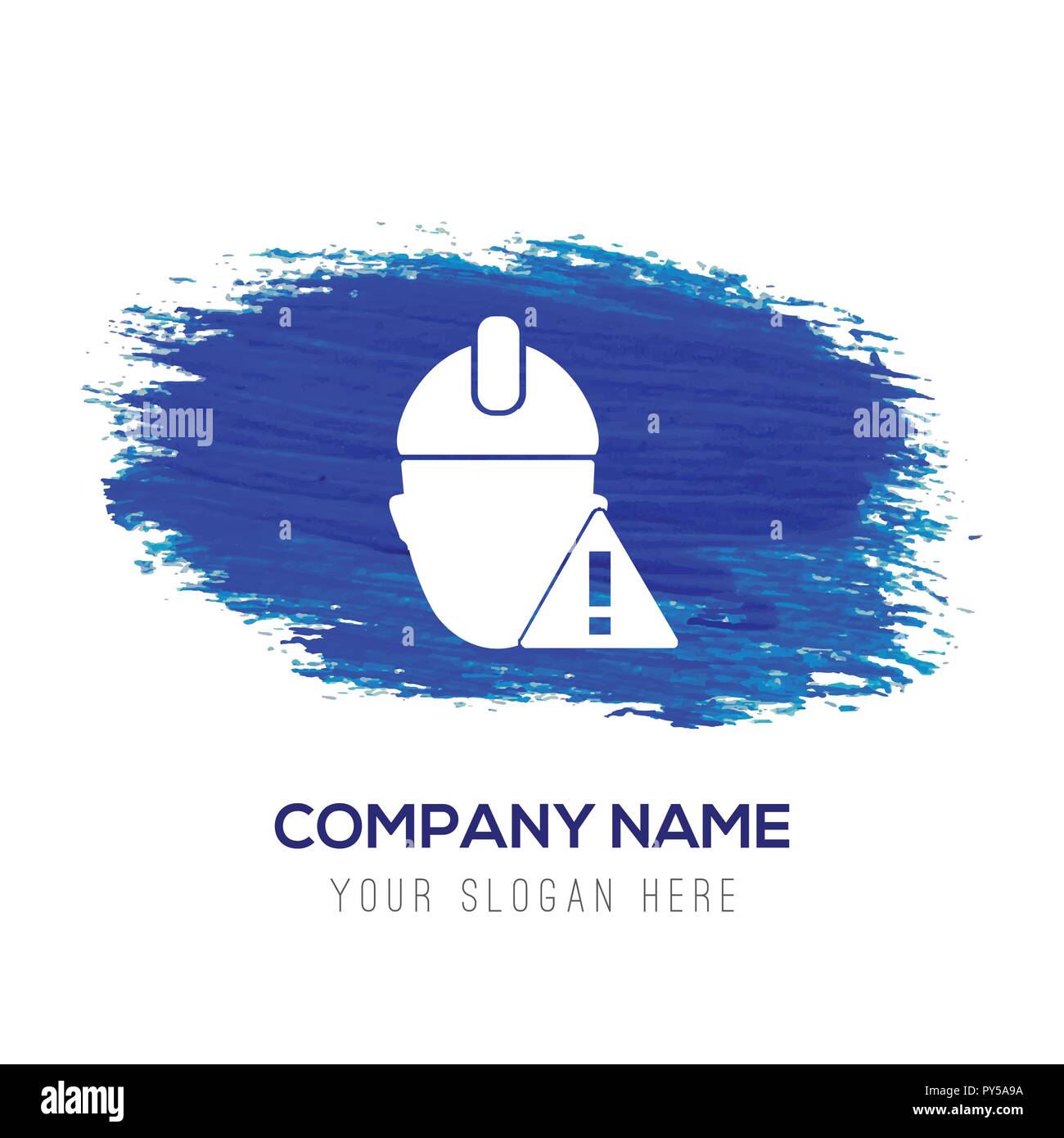 Engineer Warning Icon - Blue watercolor background Stock Vector Image ...