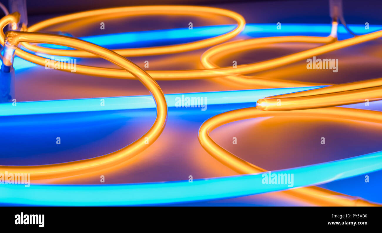 Neon decoration, lighted electric sign Stock Photo - Alamy