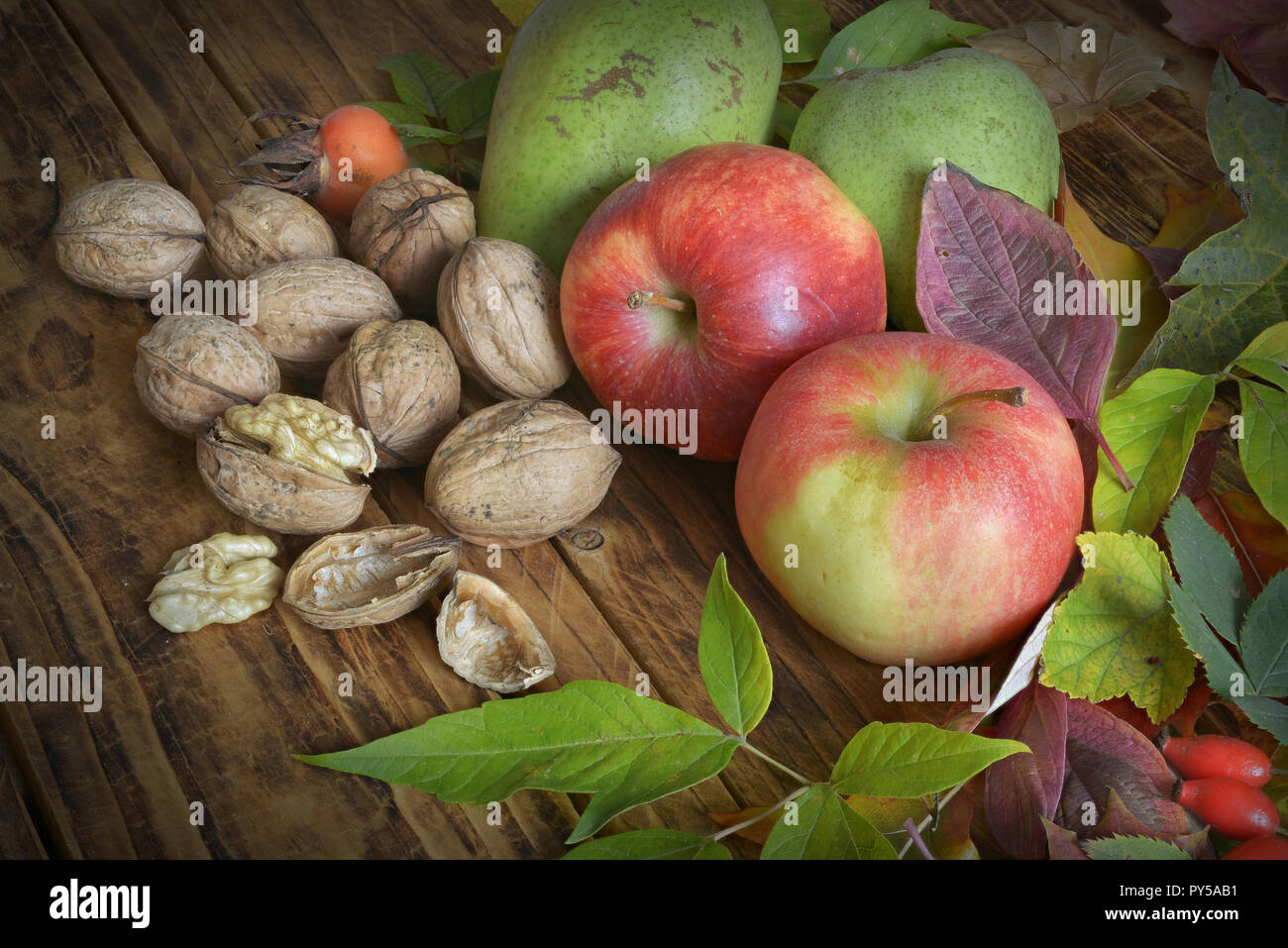 different fruits in autumn Stock Photo - Alamy