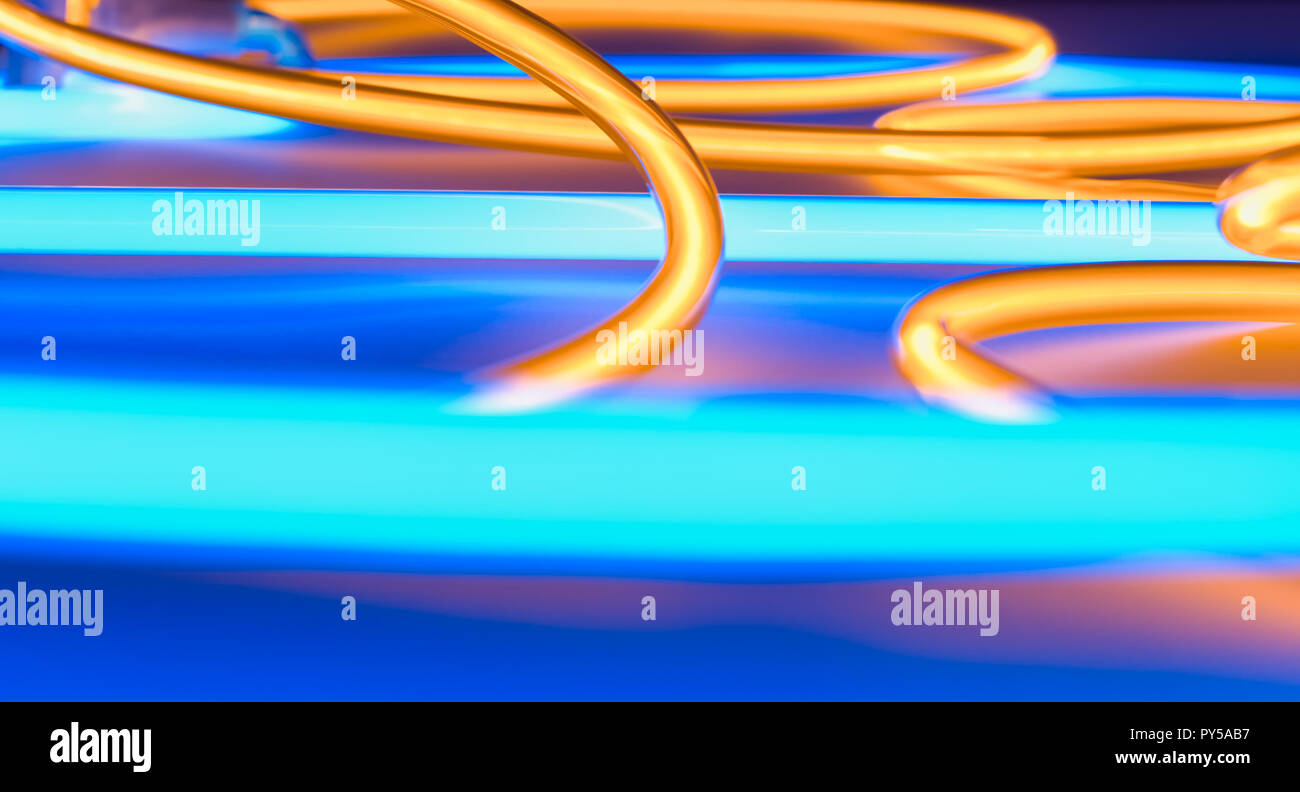 Neon art background, handmade glass tube lamp Stock Photo - Alamy