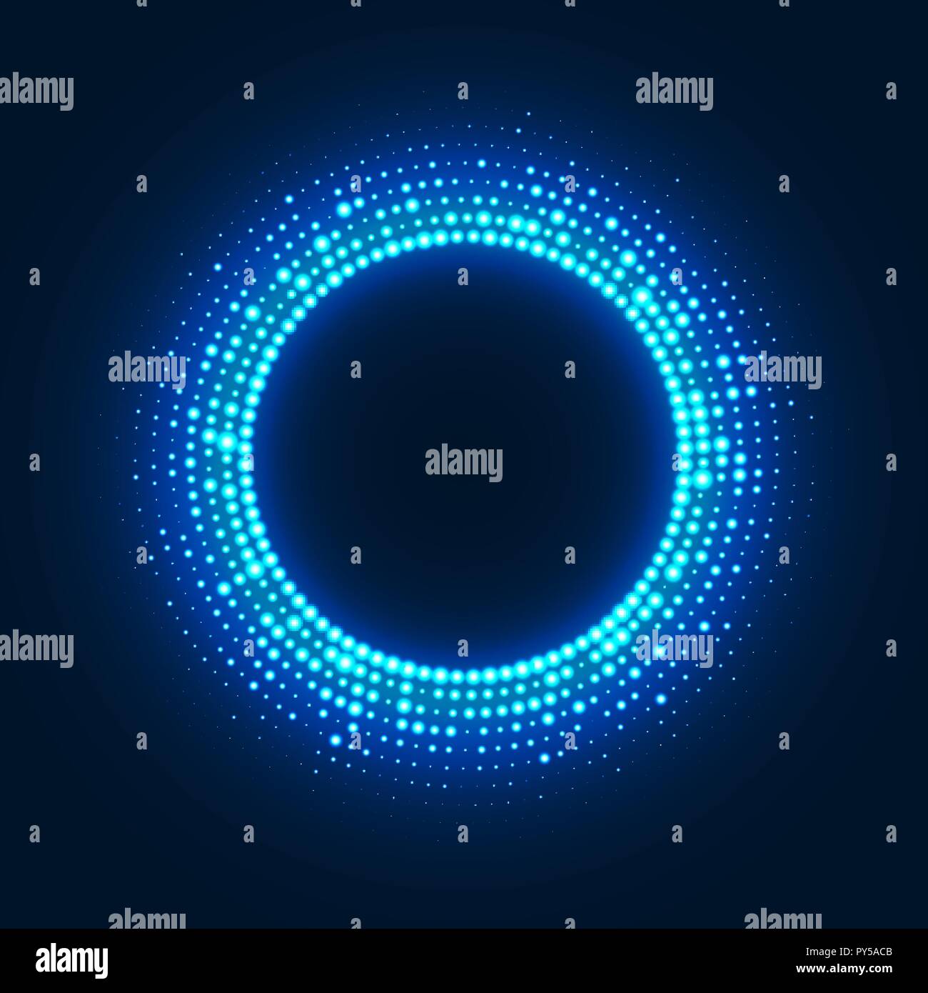Abstract disco background with neon glowing circle halftone Stock ...