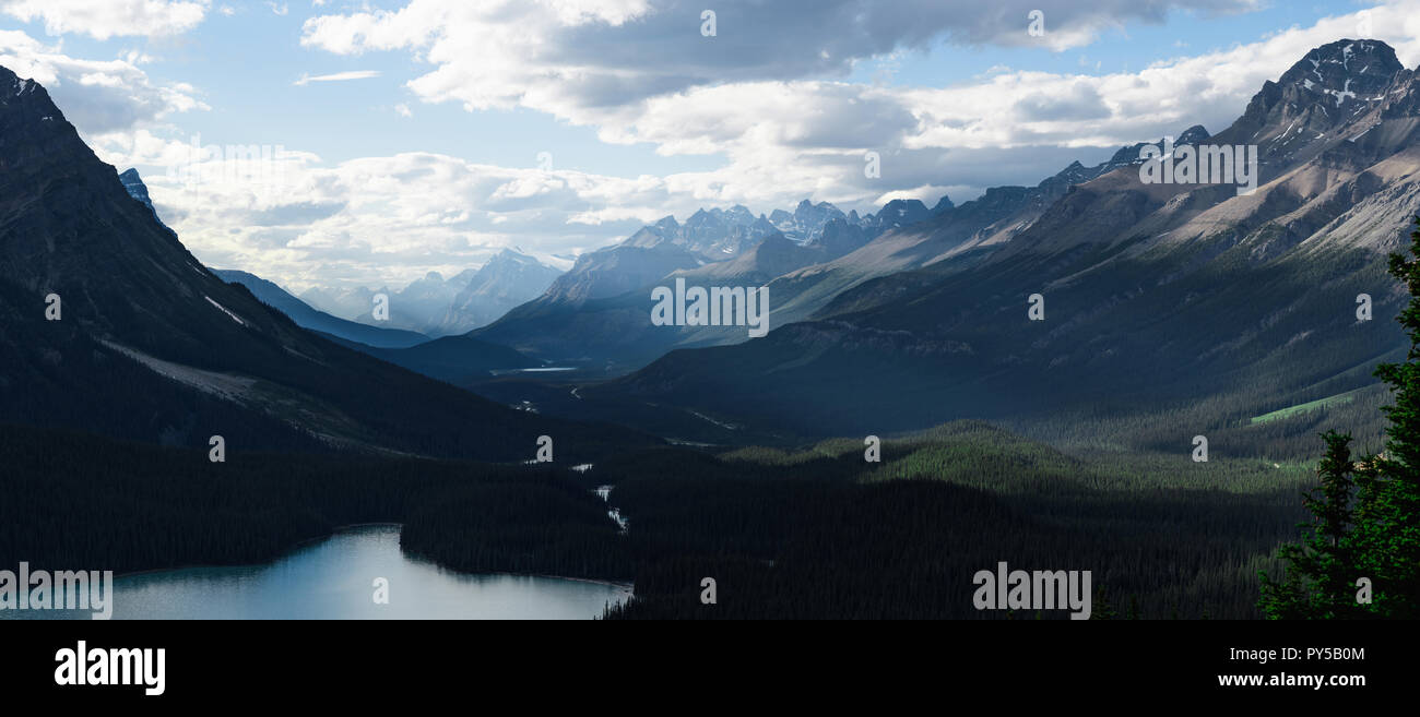 Panorama of Rocky mountains in Banff National Park Stock Photo - Alamy