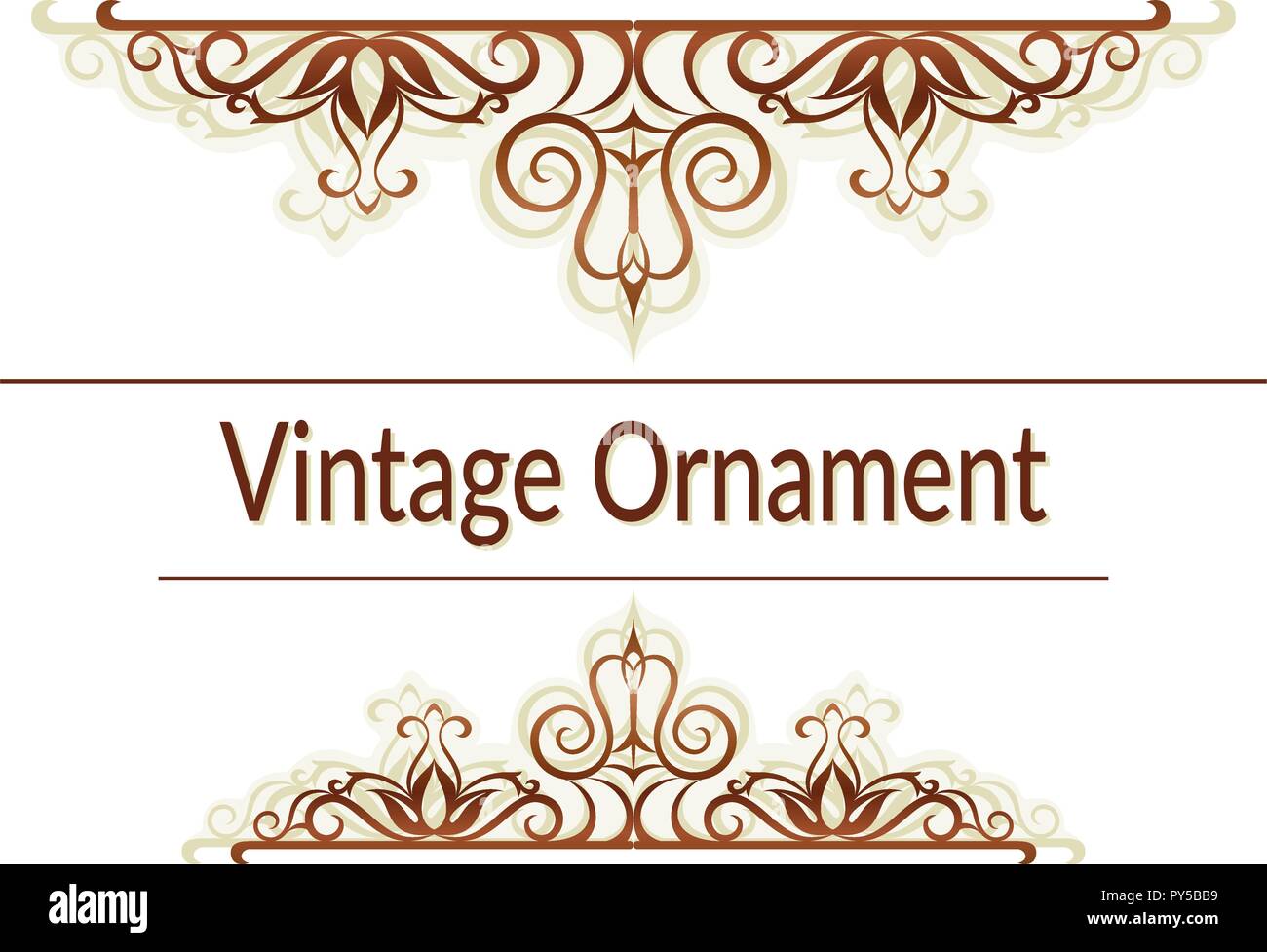 Decorative Ornament, Outline Vintage Pattern Isolated on White ...