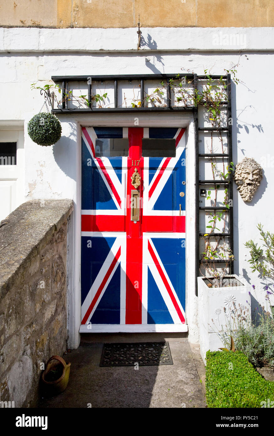 Union Jack door, Walcot Street, Bath, Somerset Stock Photo - Alamy