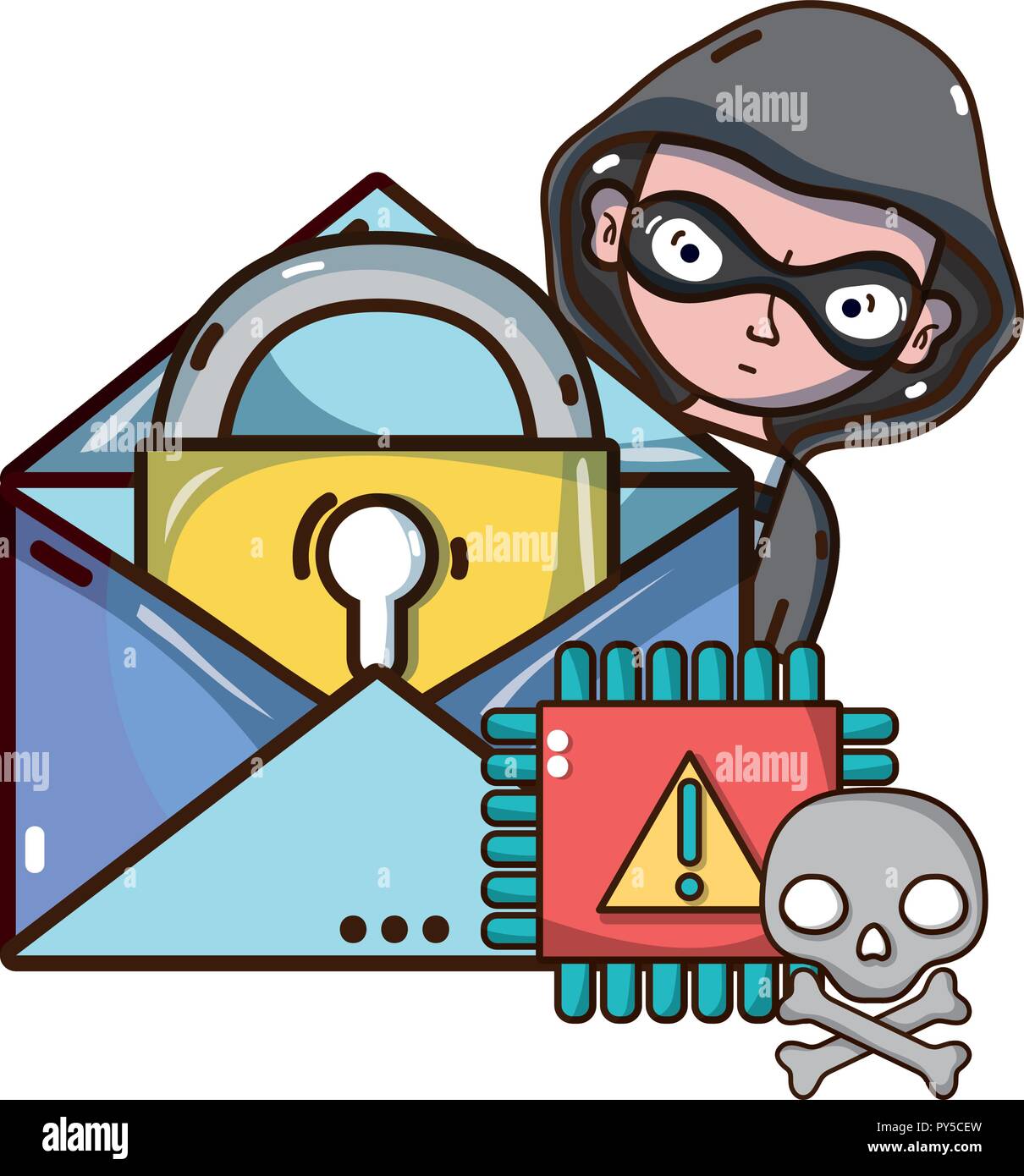cybersecurity threat cartoon Stock Vector Image & Art - Alamy