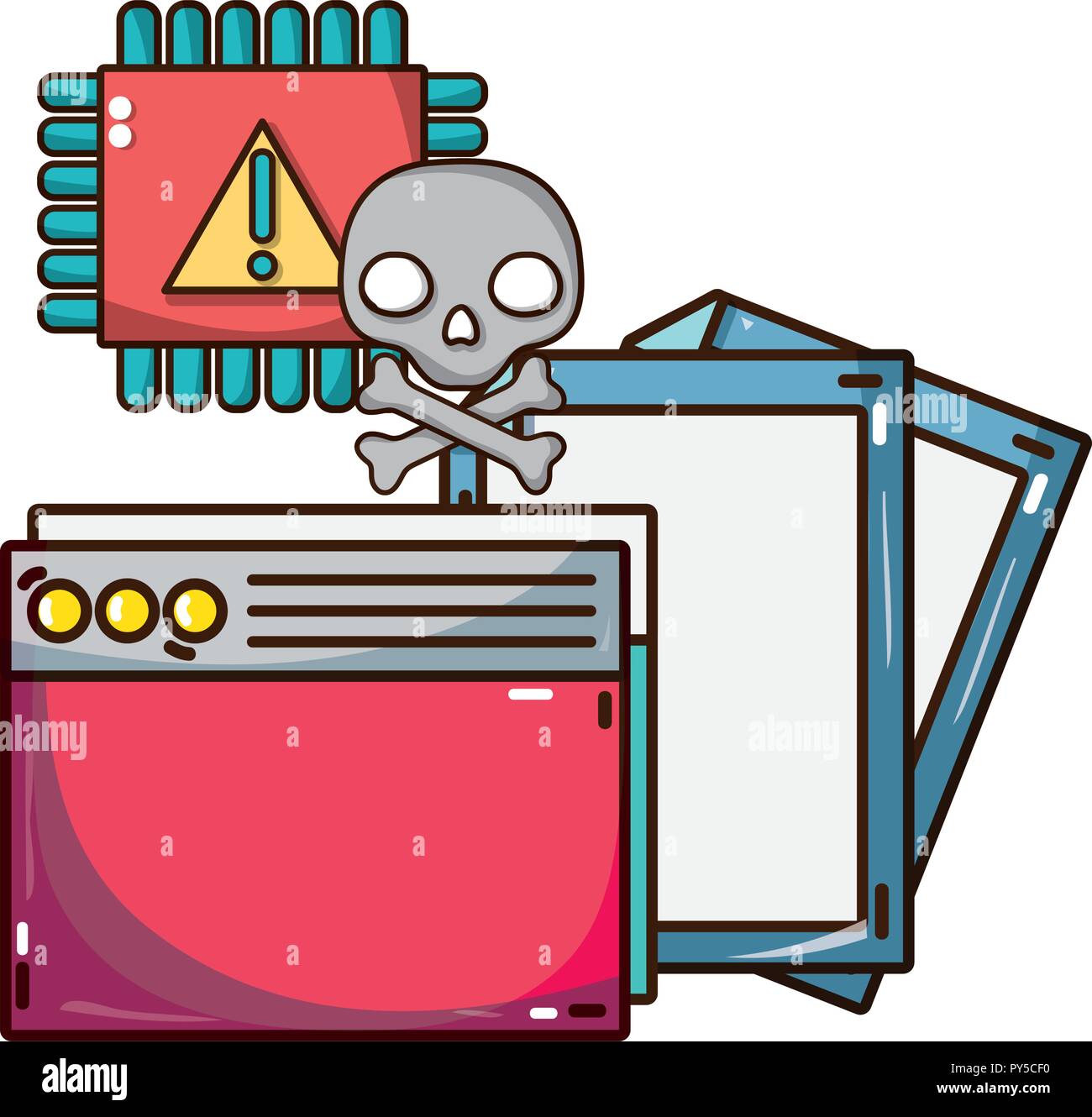 cybersecurity threat cartoon Stock Vector Image & Art - Alamy