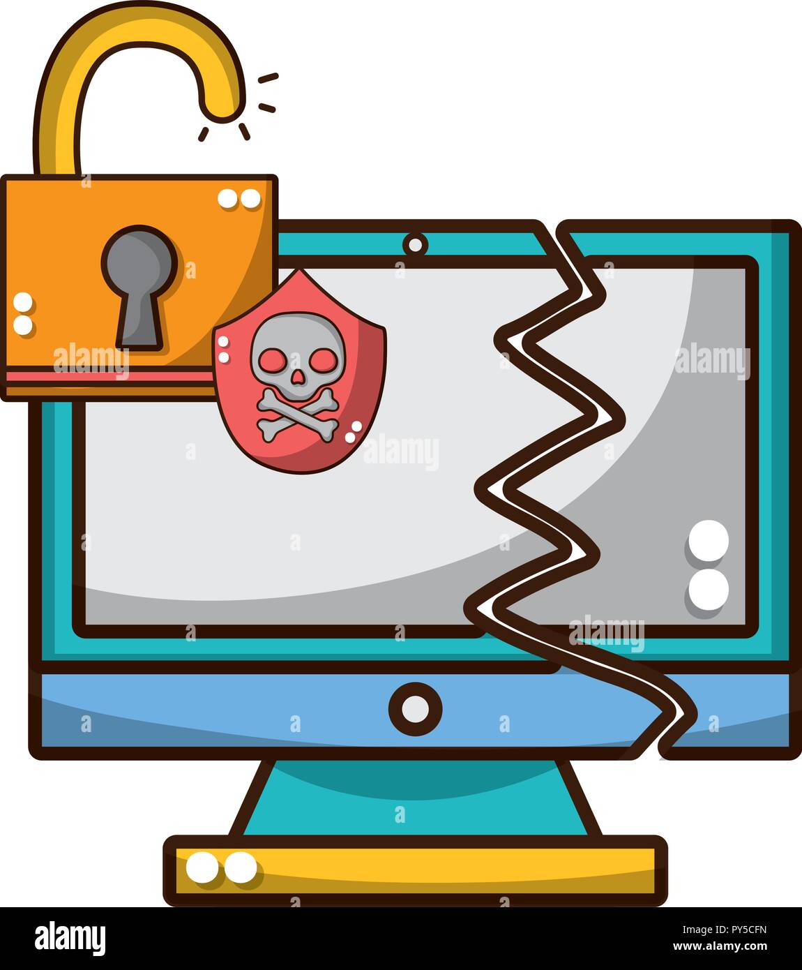 cybersecurity threat cartoon Stock Vector Image & Art - Alamy