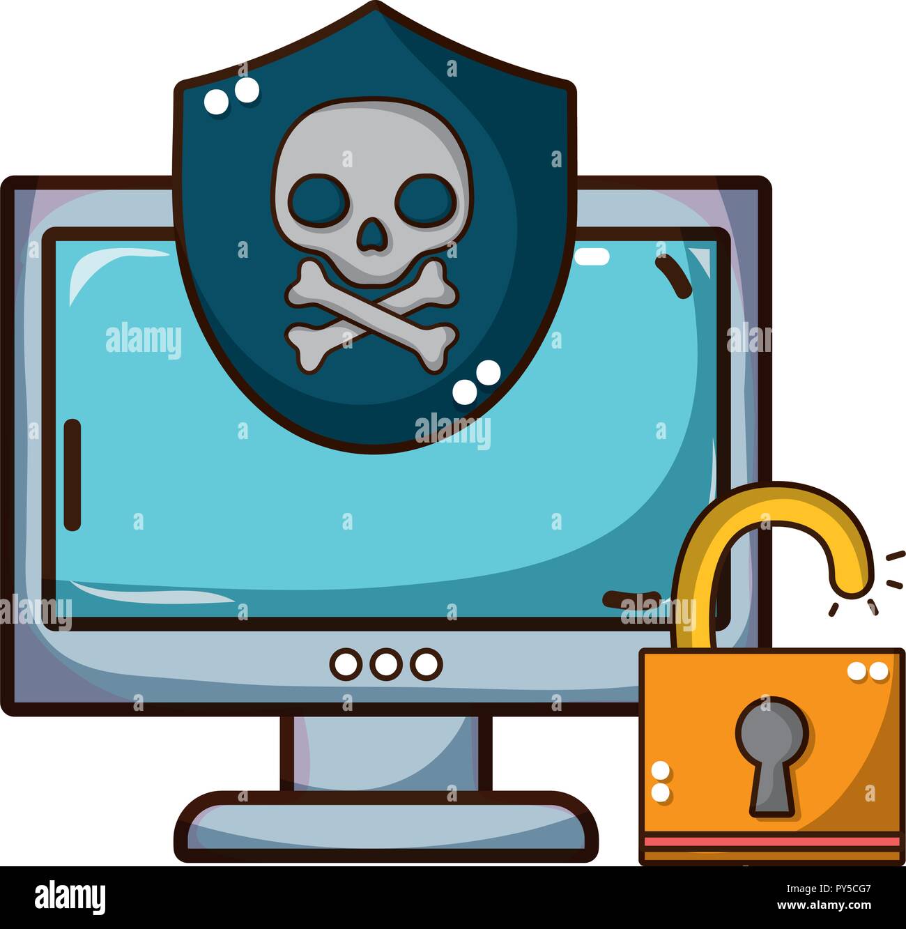 cybersecurity threat cartoon Stock Vector Image & Art - Alamy