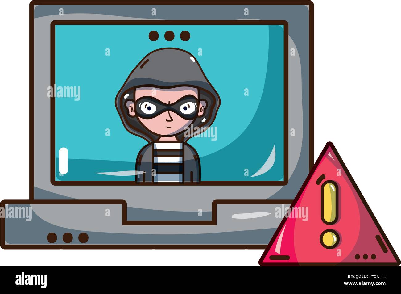 Laptop cybersecurity Stock Vector Images - Alamy