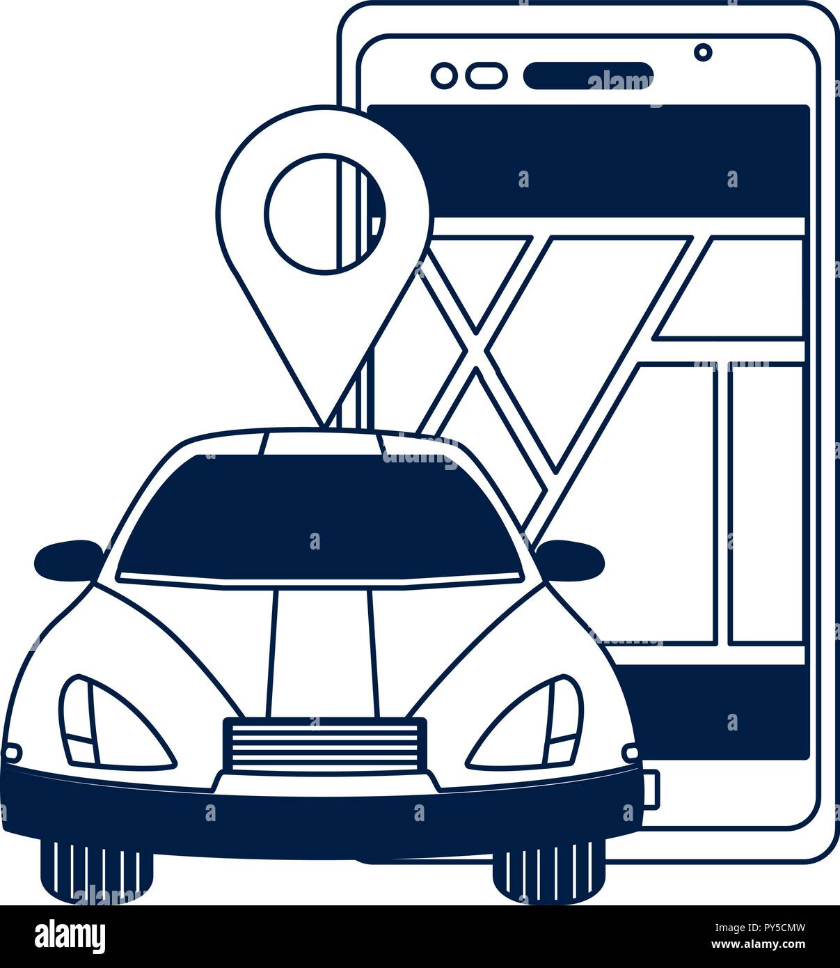 Gps tracking system car Stock Vector Images - Alamy