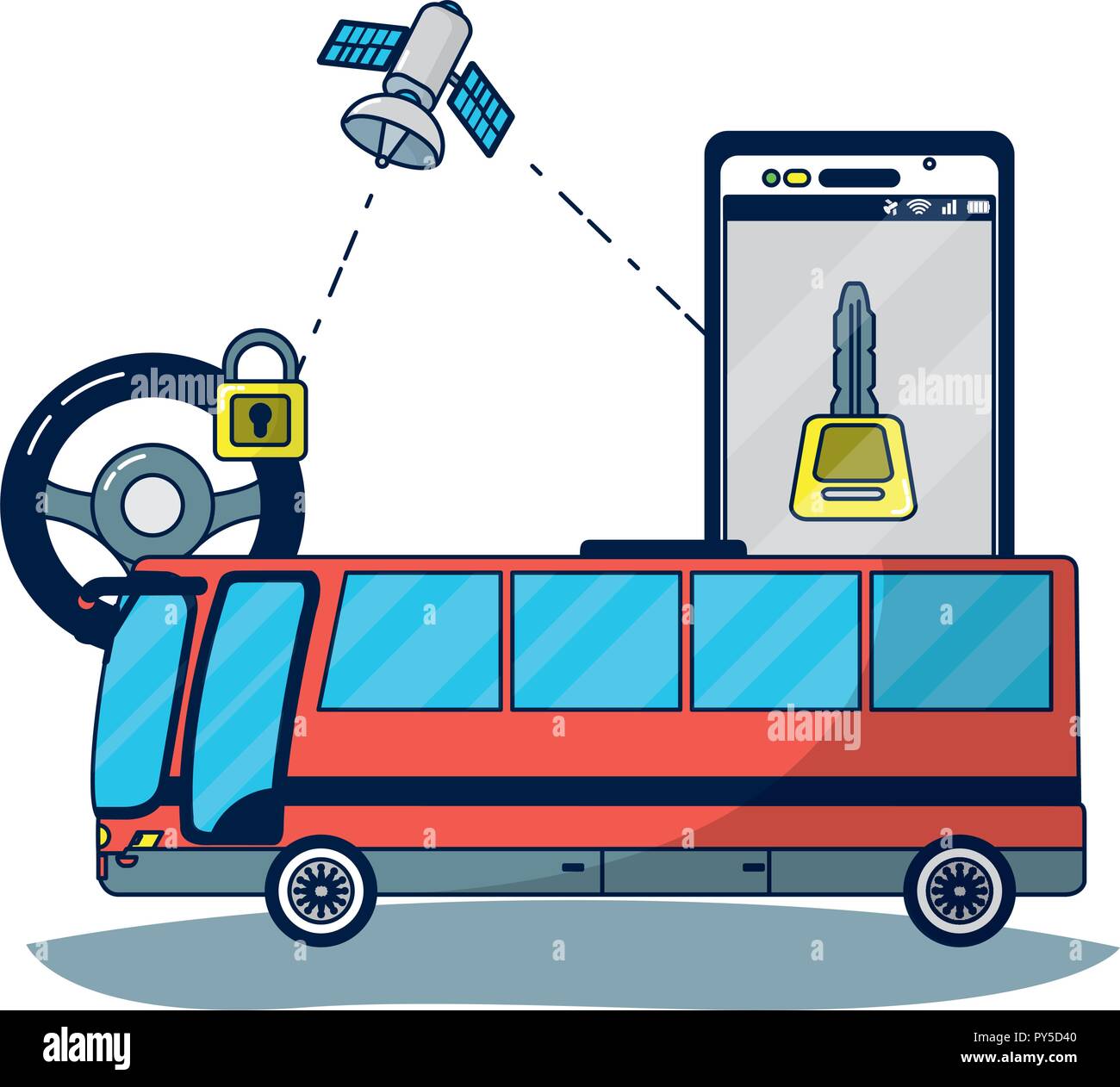 Autonomous electric bus Stock Vector Images - Alamy
