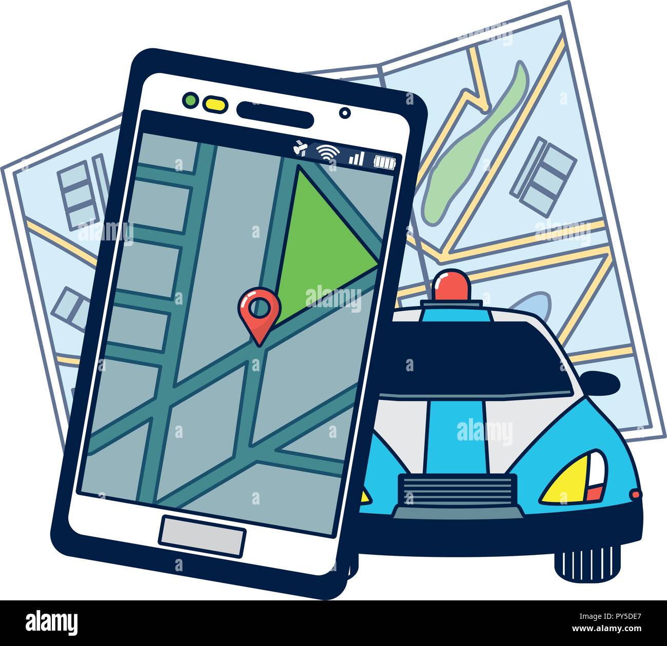 Car gps navigation display Stock Vector Images - Alamy