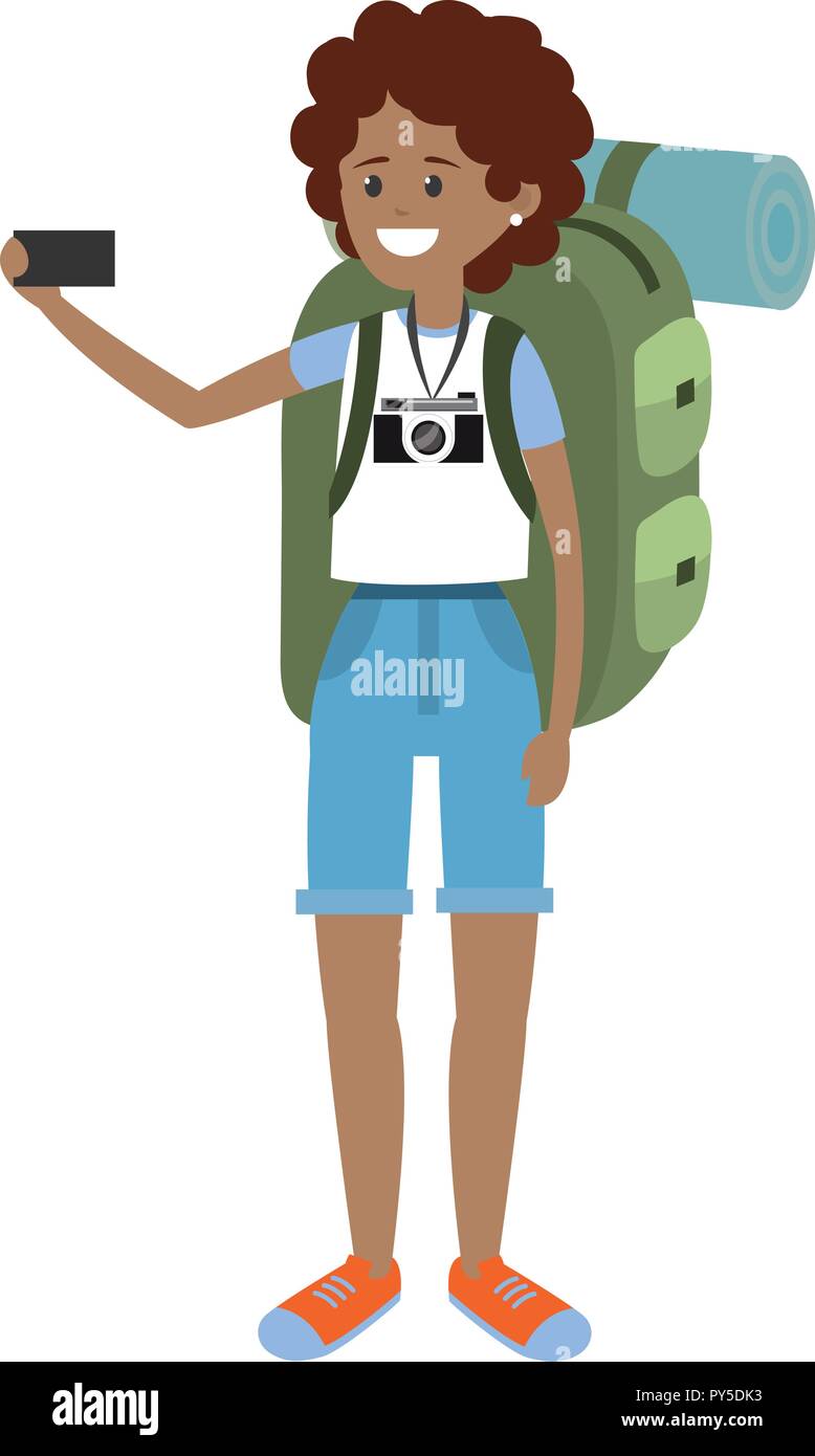 Tourist young black woman Stock Vector Images - Alamy