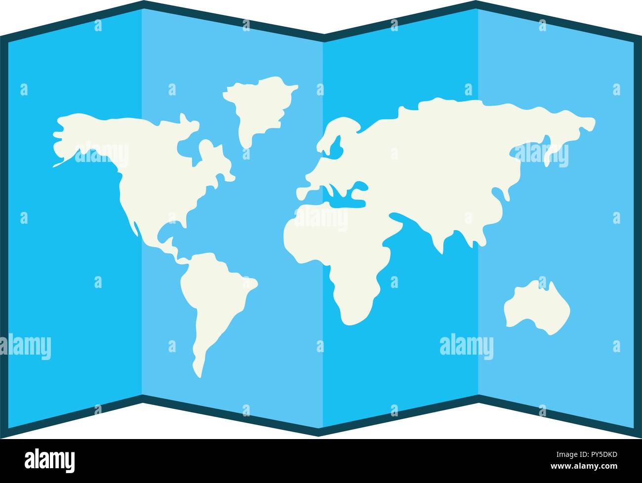 World map folded Stock Vector Image & Art - Alamy