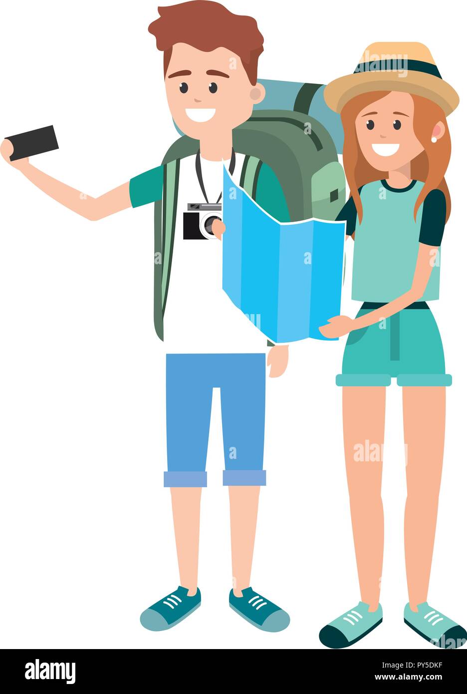 Tourist couple cartoons Stock Vector Image & Art - Alamy