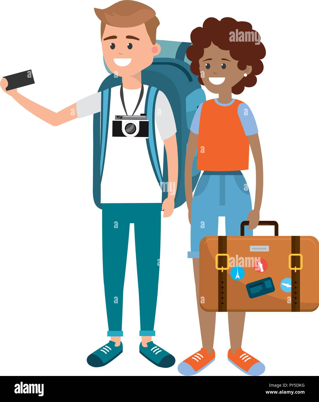 Tourist couple cartoons Stock Vector Image & Art - Alamy