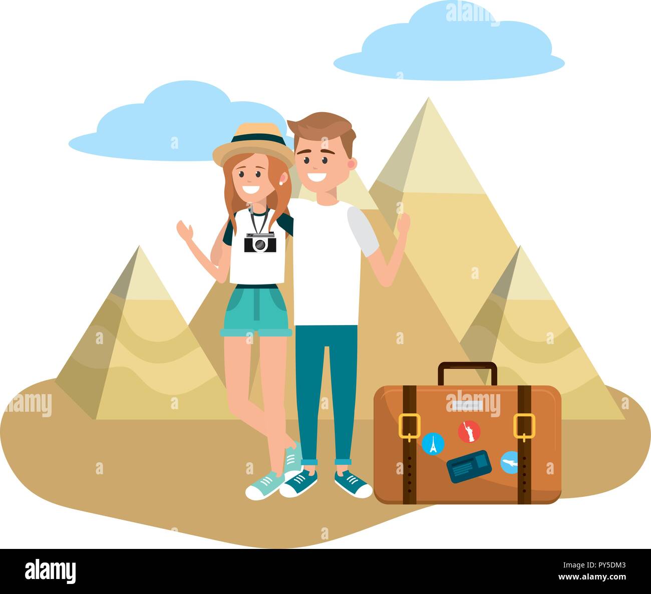 Tourist couple cartoons Stock Vector Image & Art - Alamy