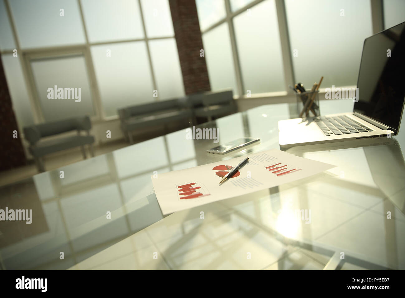 workplace businessman in an empty modern office Stock Photo - Alamy