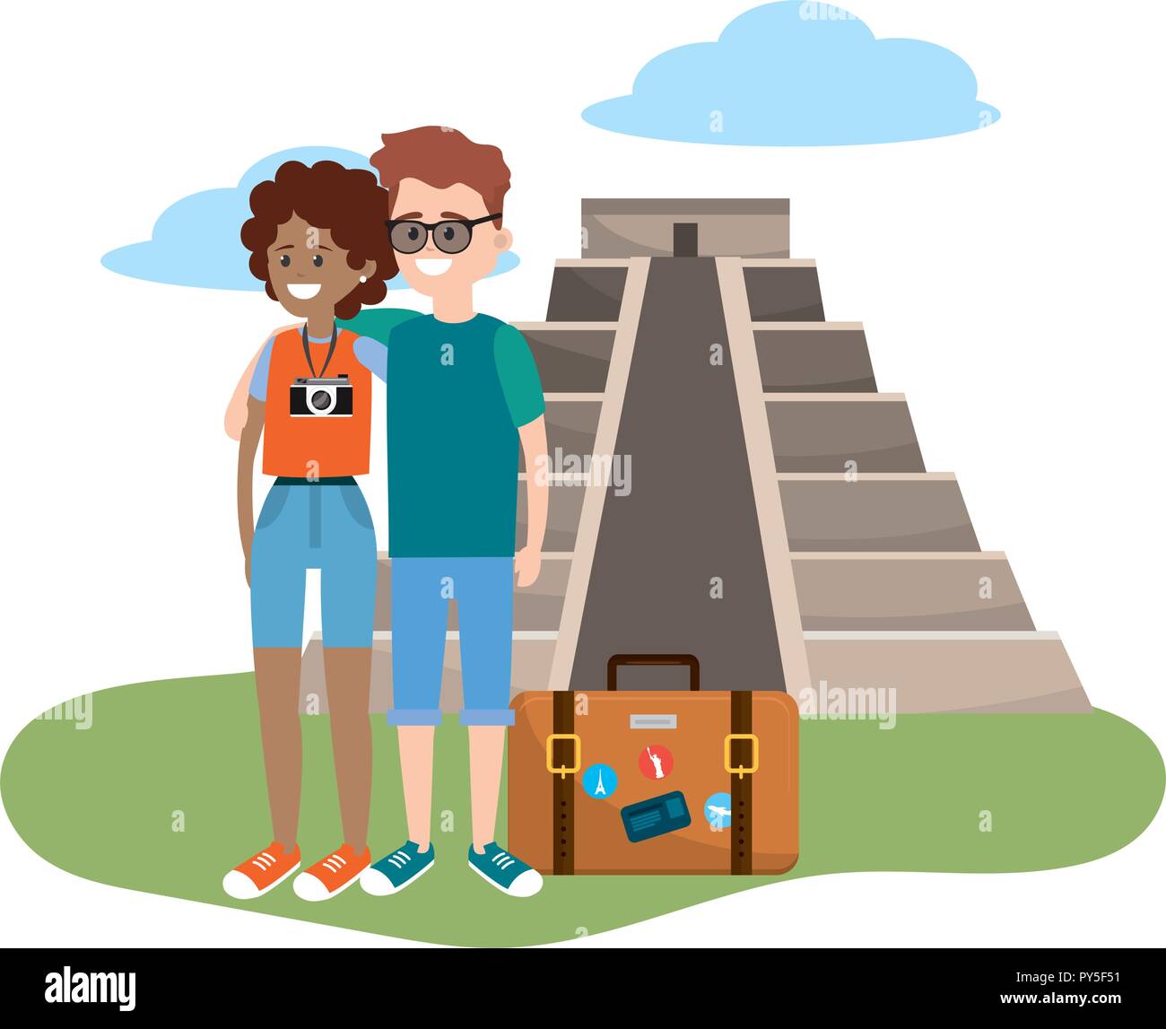 Tourist couple cartoons Stock Vector Image & Art - Alamy