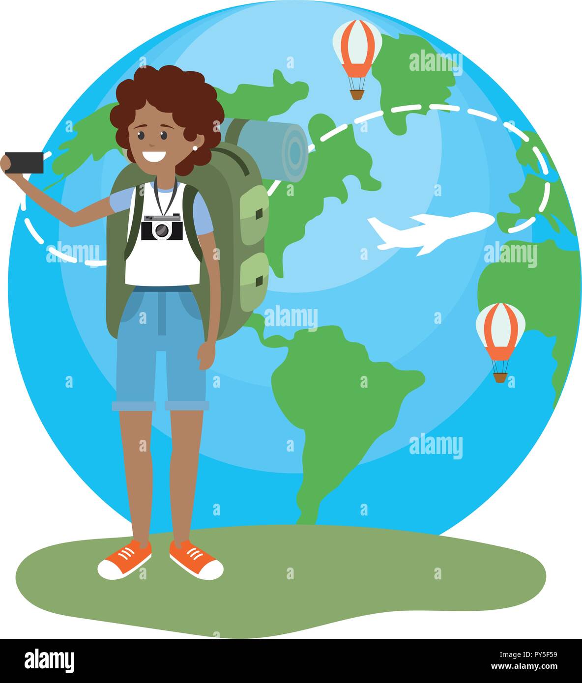 Young adult, world travel Stock Vector Images - Alamy