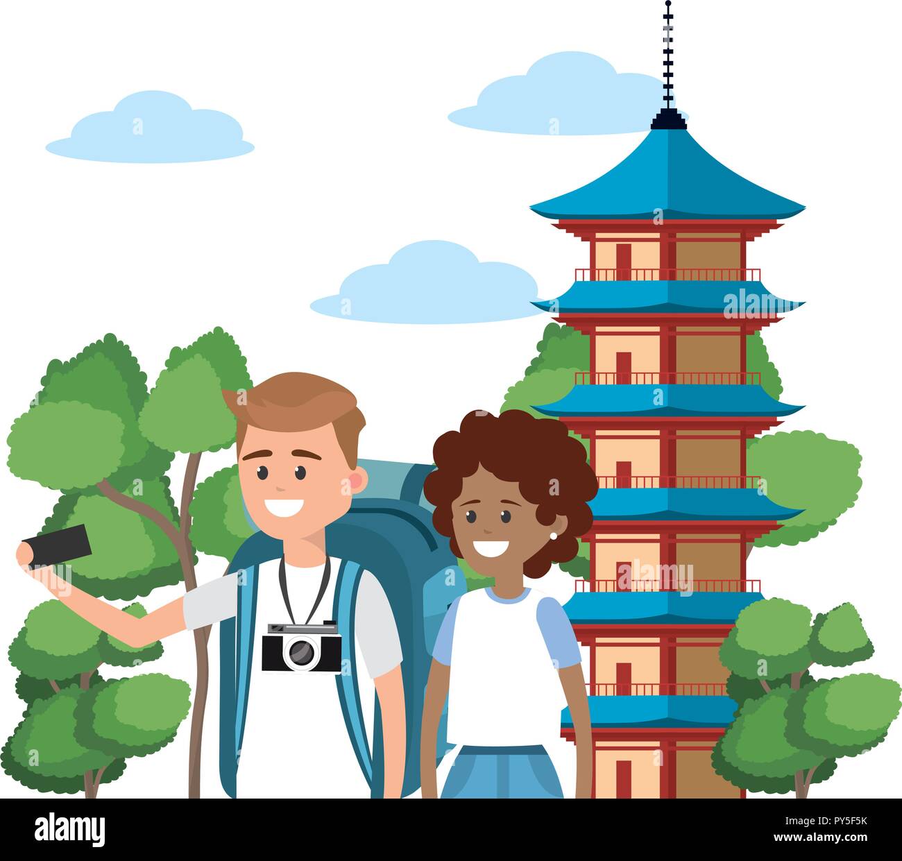 Tourist couple cartoons Stock Vector Image & Art - Alamy