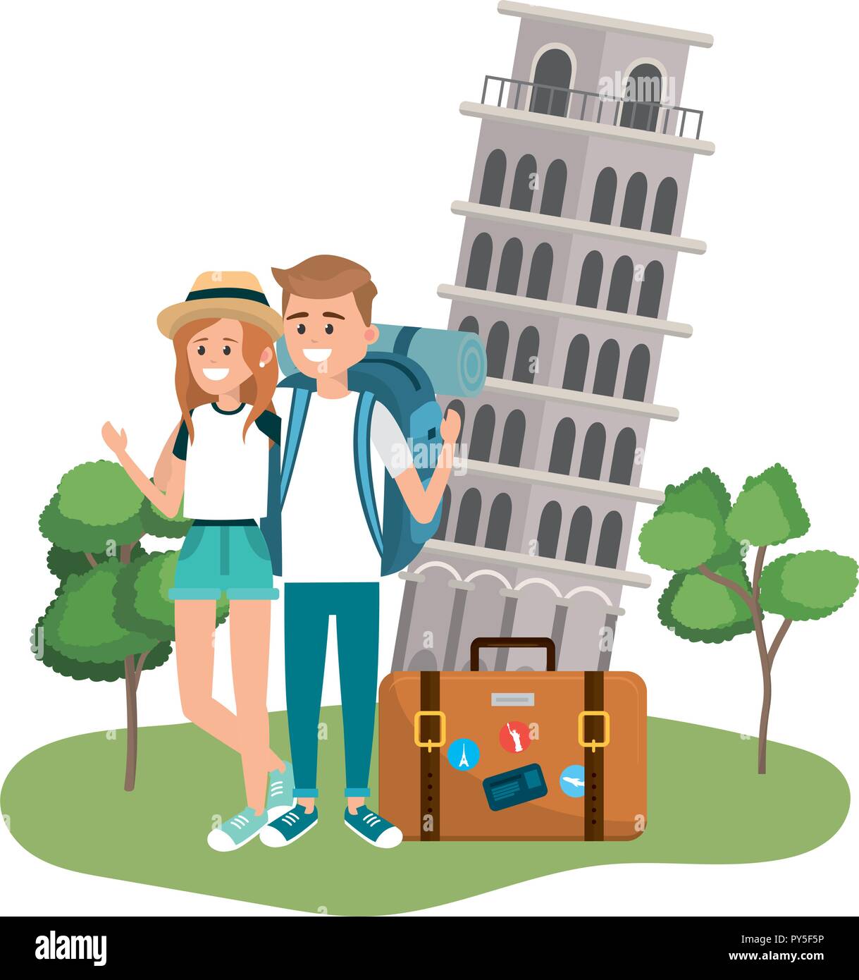 Tourist couple cartoons Stock Vector Image & Art - Alamy