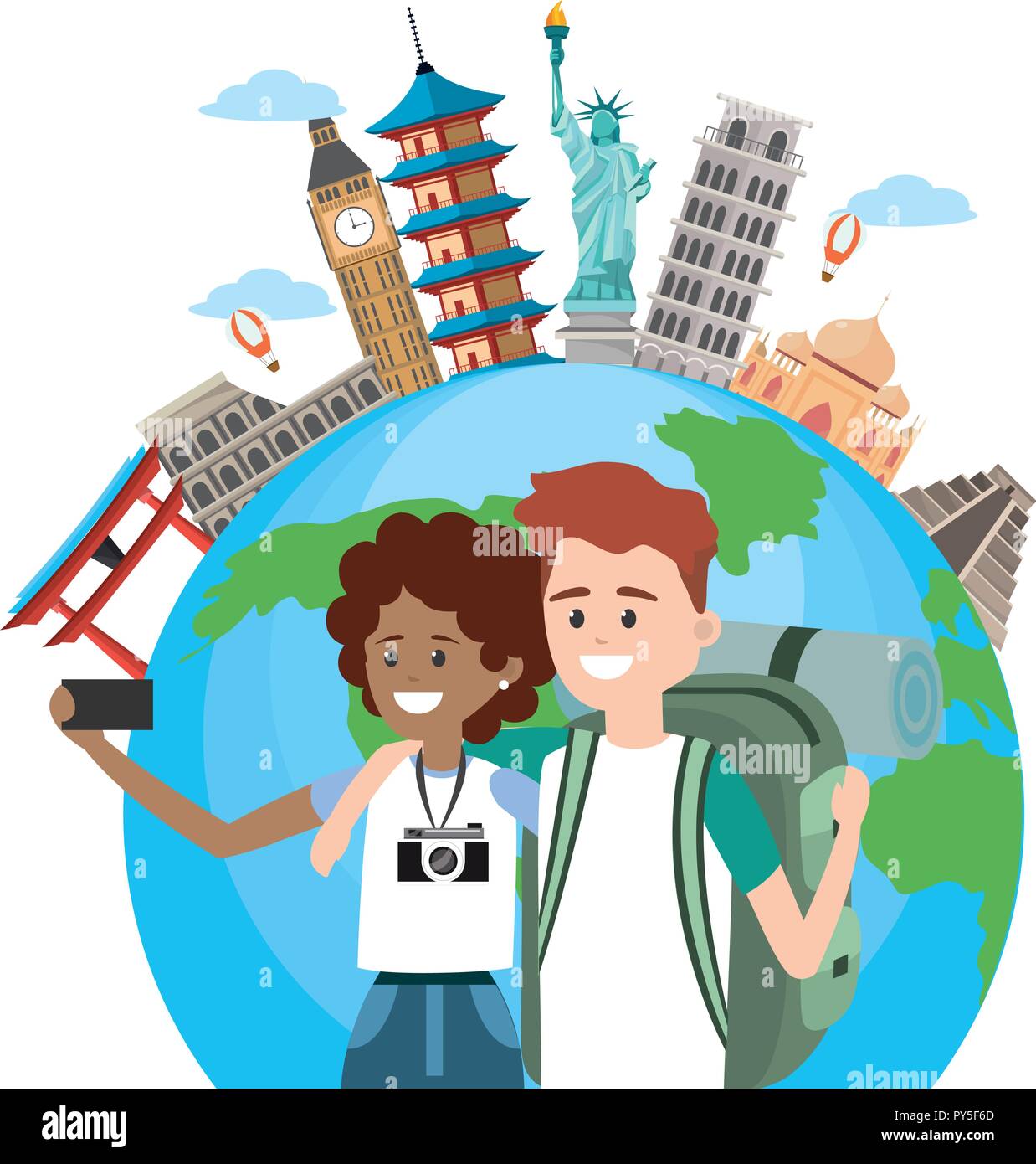 Tourist couple cartoons Stock Vector Image & Art - Alamy