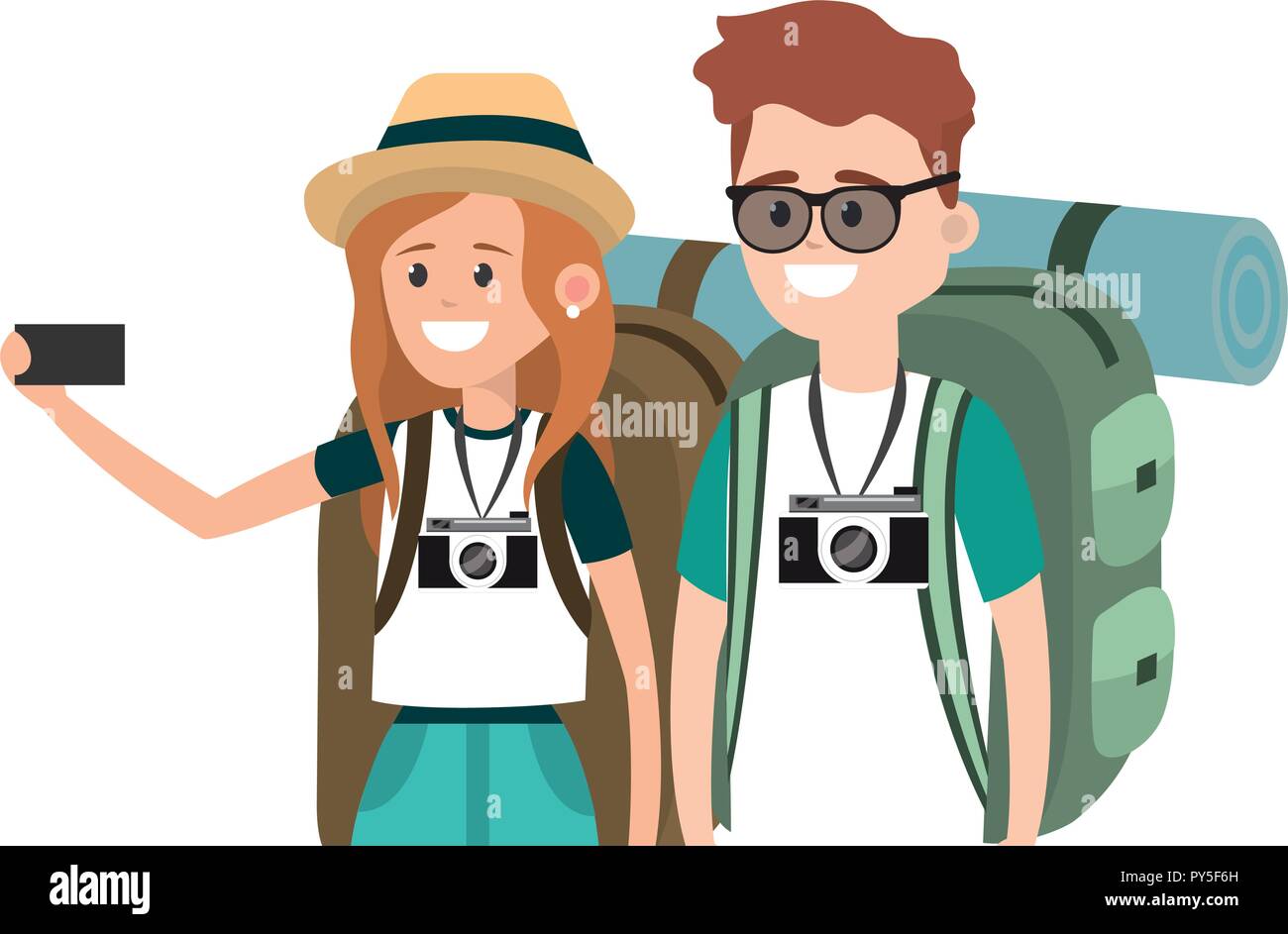 Tourist couple cartoons Stock Vector Image & Art - Alamy