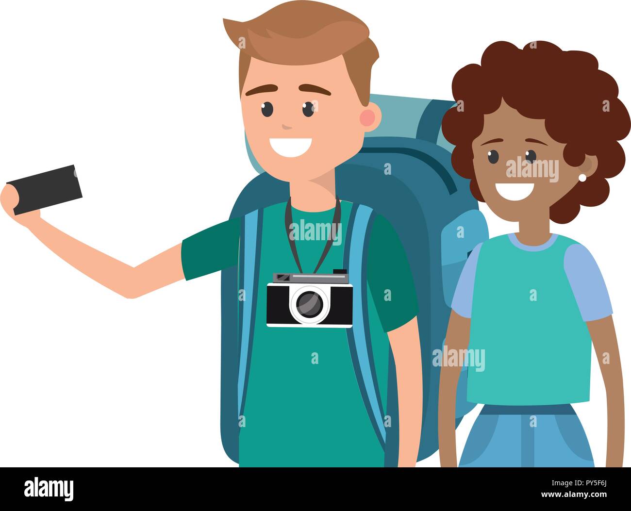 Caucasian tourists Stock Vector Images - Alamy