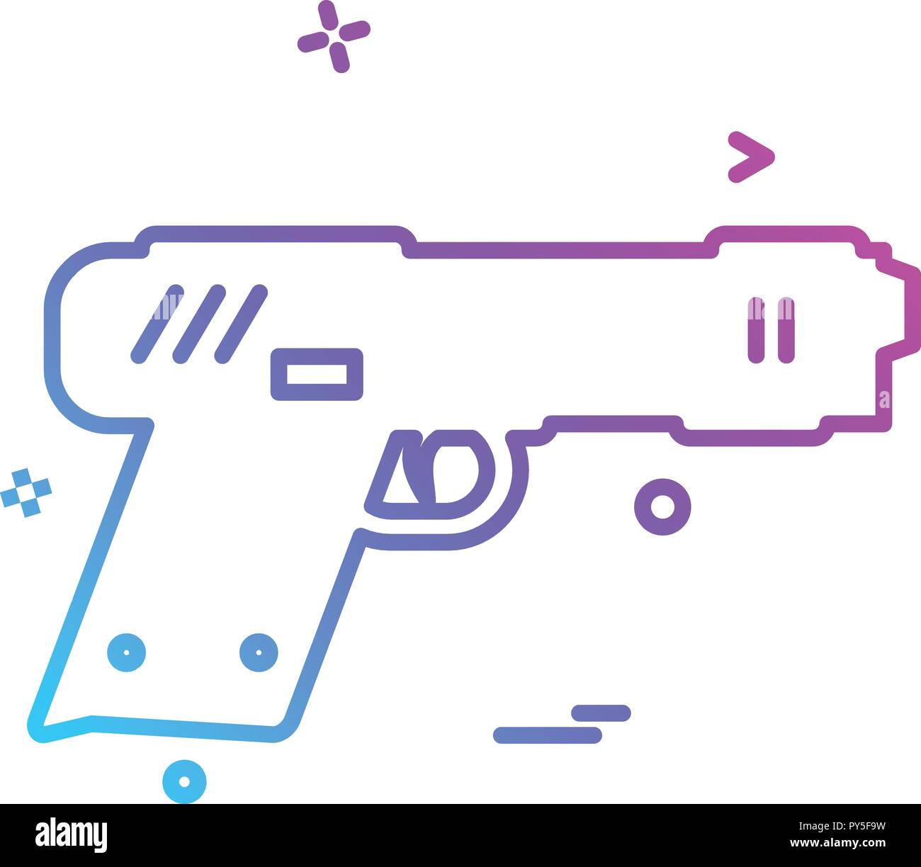 gun pistol police weapon icon vector design Stock Vector Image & Art ...