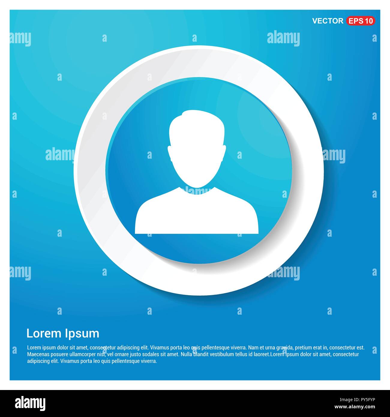 Male User Icon Abstract Blue Web Sticker Button - Free vector icon ...