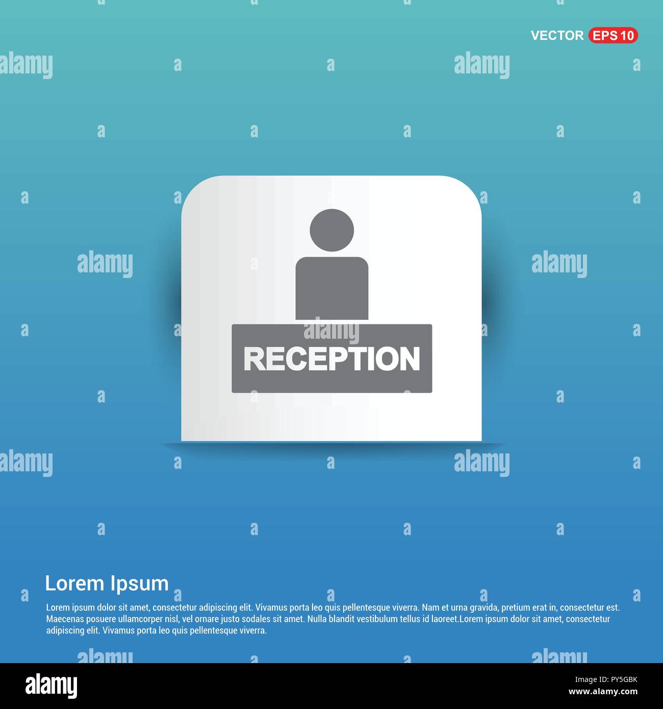 Reception Icon - Blue Sticker button Stock Vector Image & Art - Alamy